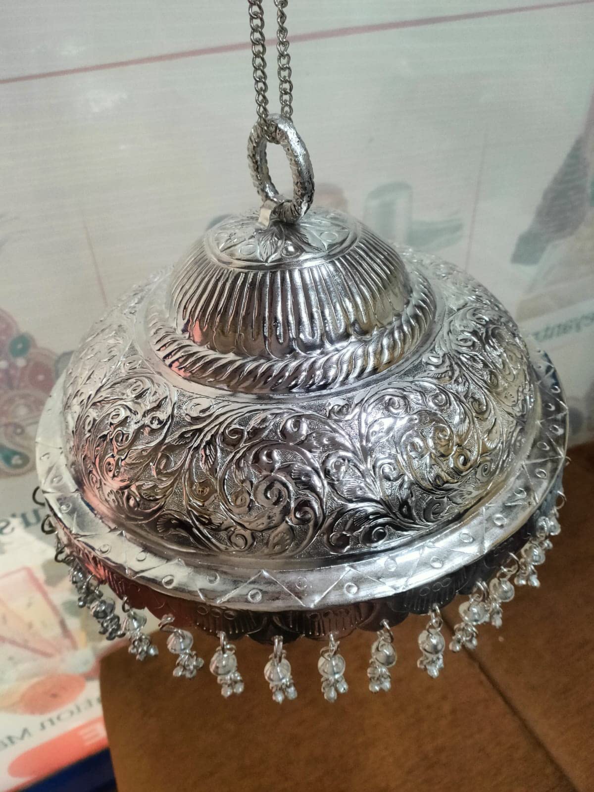 Buy VEDIC VAANI White Metal Deity Chattar | Chhattar | Chatra for God ...