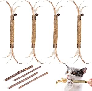 Cat Chew Toys, 9 Pcs Cat Teeth Cleaning Toy Chew Sticks, Natural Catnip ...
