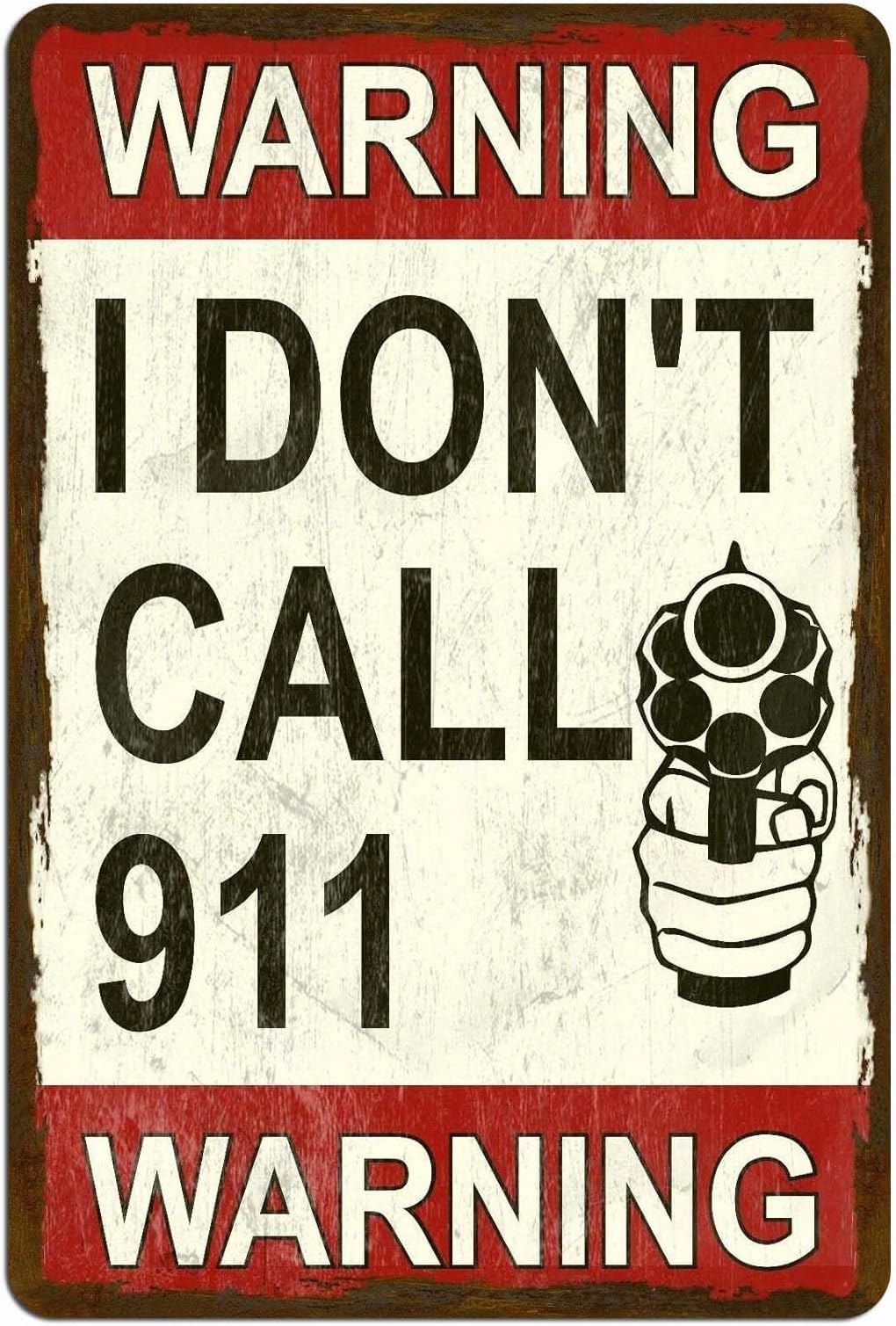 Amazon.com : Wall Home Decor 12 X 8 Plaque Sign We Don't Call 911 ...