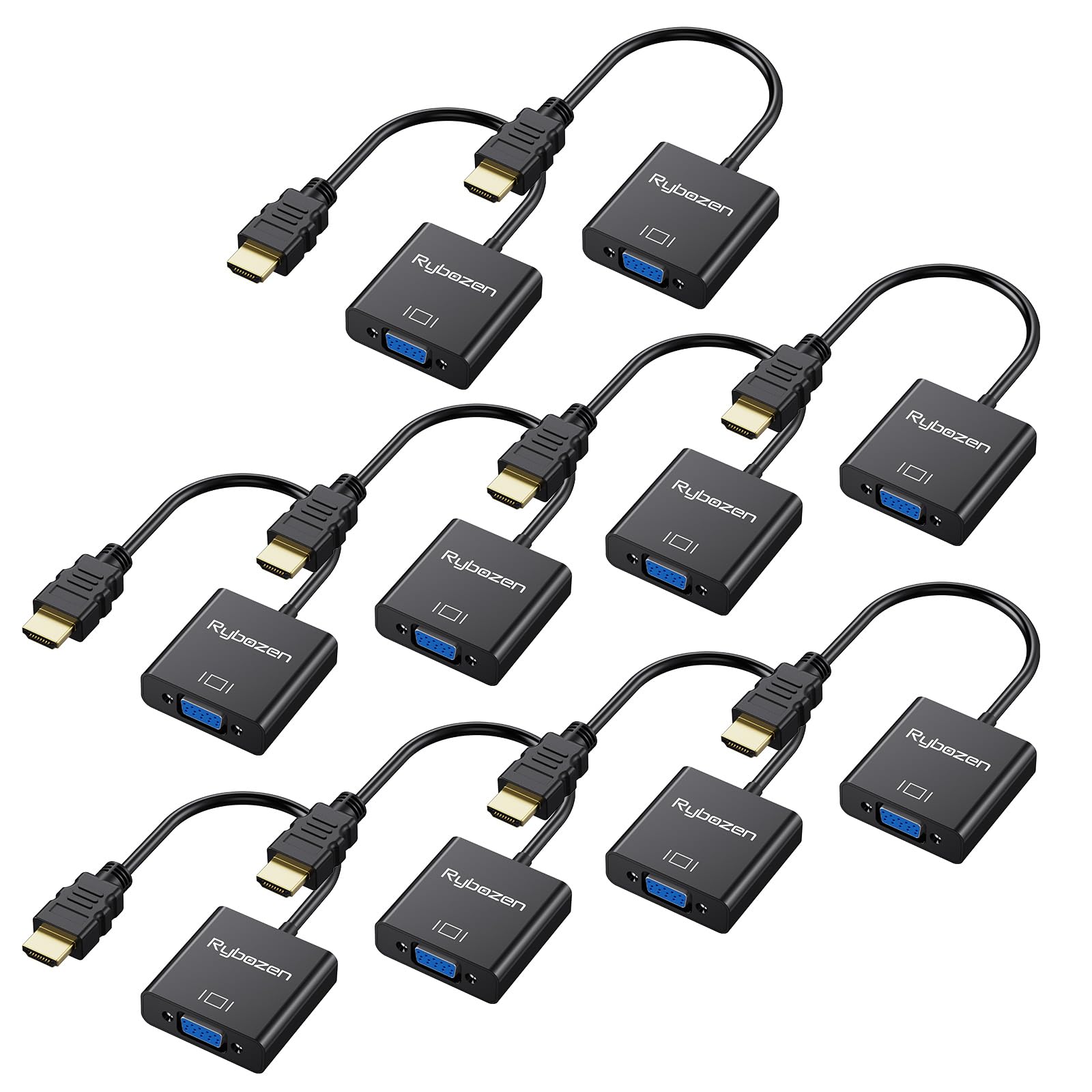 Amazon.com: HDMI to VGA Adapter 10 Pack, Gold-Plated HDMI to VGA ...