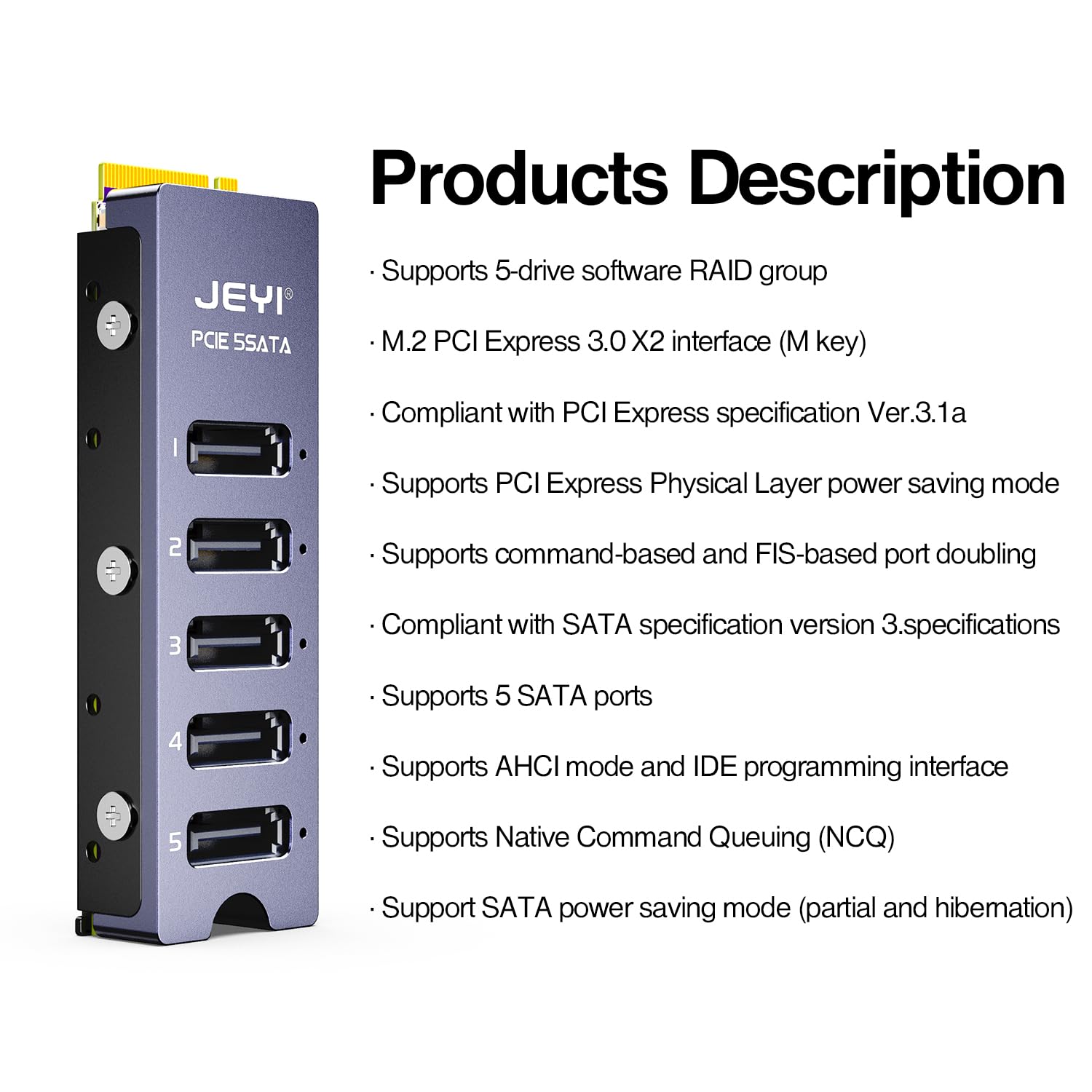 Snapklik.com : NVMe M.2 To 5 Sata Adapter, Internal 5 Port Non-RAID ...
