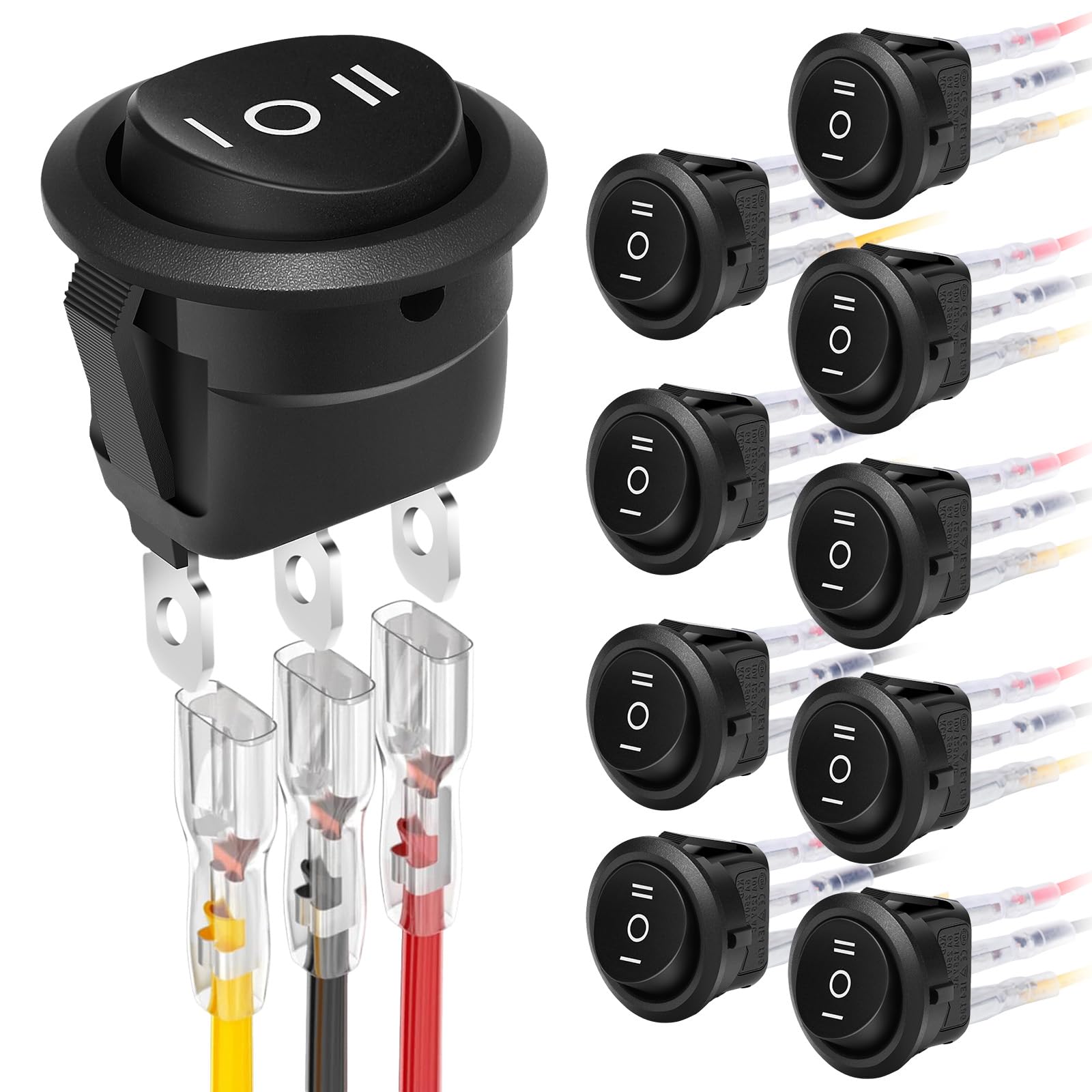 Snapklik.com : XINYIELE 12 Volt 3 Way Round Rocker Switch,3 Position ON ...