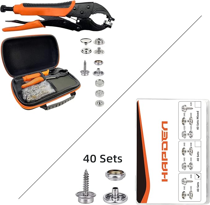 Amazon.com: Heavy Duty Snap Fastener Tool kit, Punching Function, Snap ...
