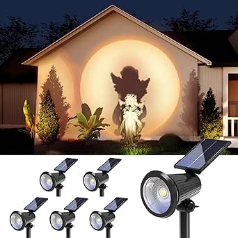6 Pack Solar Powered Spotlights Outdoor Waterproof Ultra Bright Sunset ...
