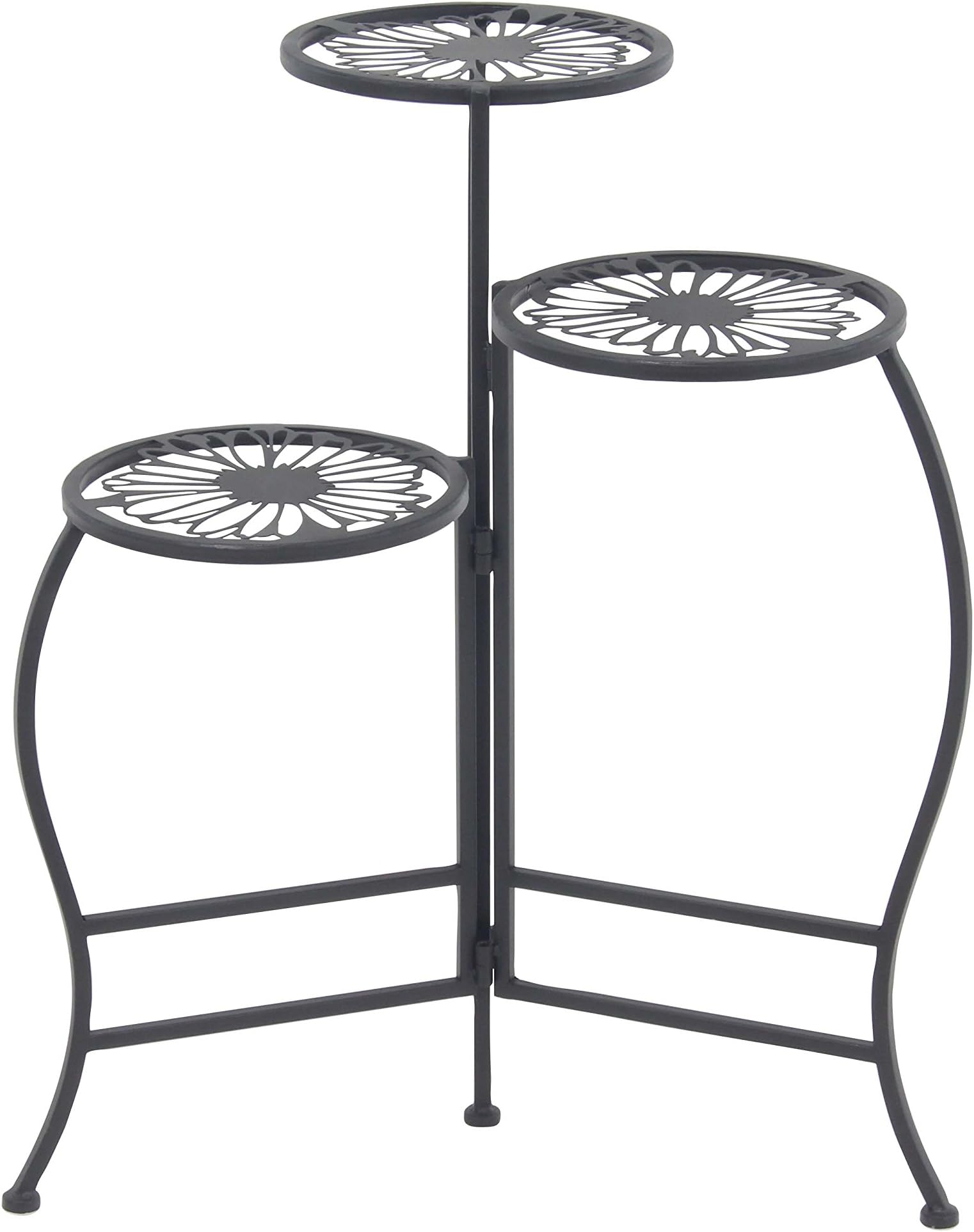 Amazon.com : Sungmor Heavy Duty Cast Iron Plant stand, 3 Tier Foldable ...