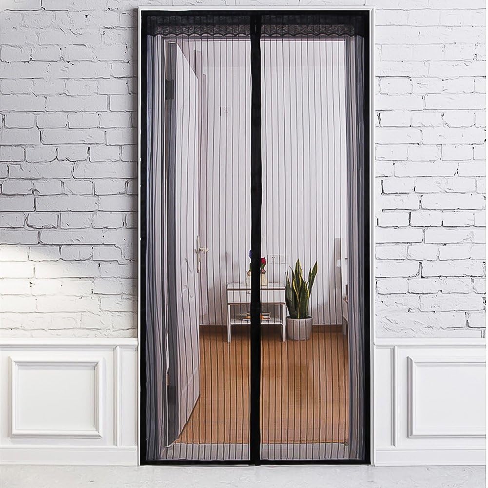 GYMAN Magnetic Screen Door with Heavy Duty Mesh Curtain and Full Frame ...