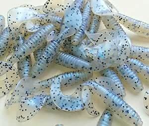 Amazon.com : 50 pk - 3" Grub Lure - Chub Grub - Blue Pearl Pepper ...