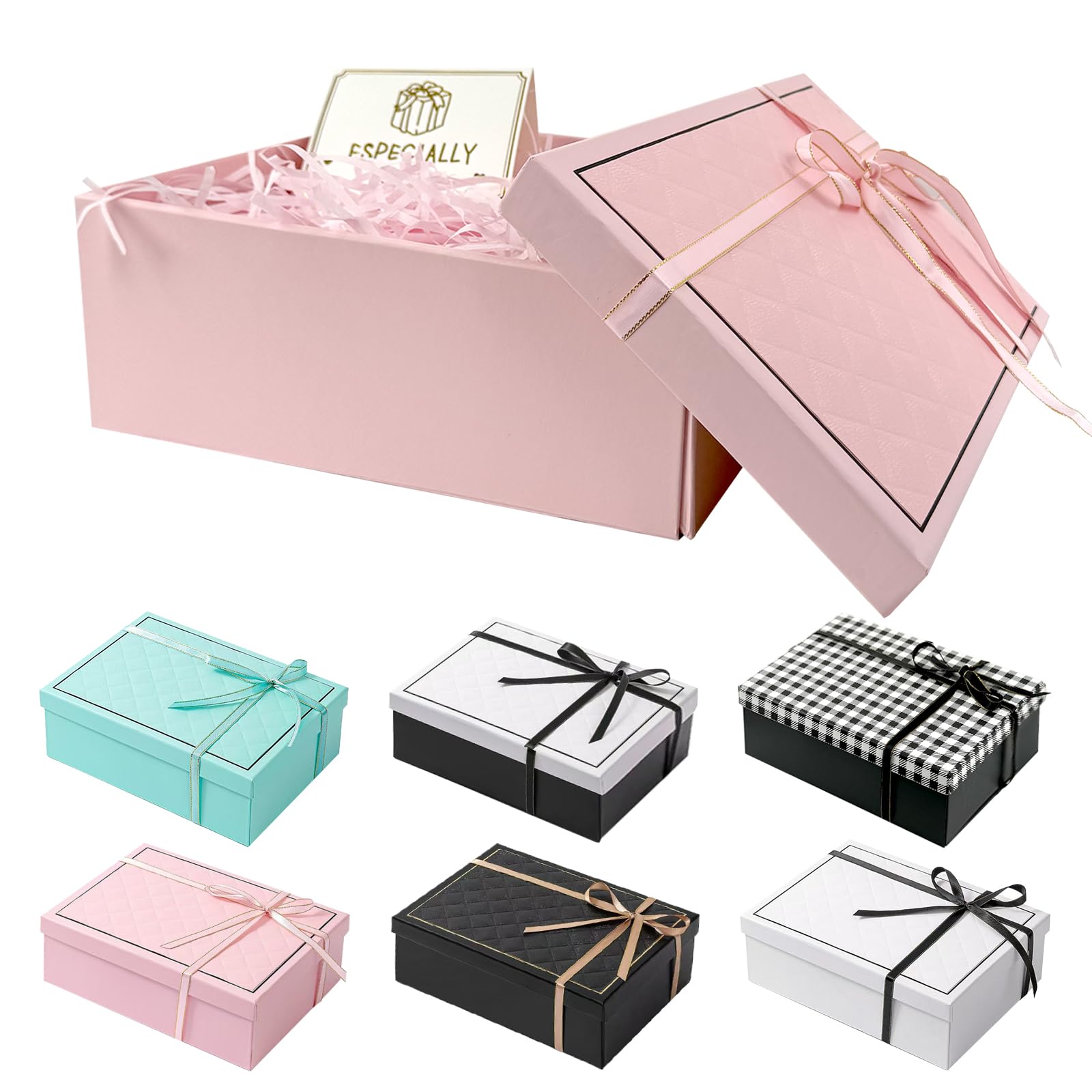 TAIXING 2025 New Gift Box, Textured Gift Boxes for Presents with Ribbon ...