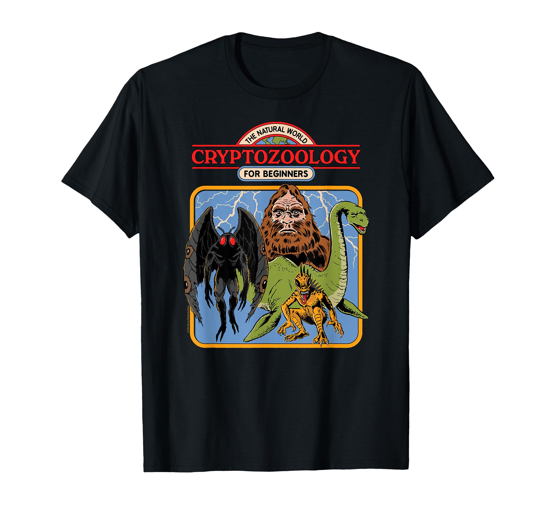 Amazon.com: Steven Rhodes Cryptozoology For Beginners Retro Dark Humor T-Shirt : Clothing, Shoes ...