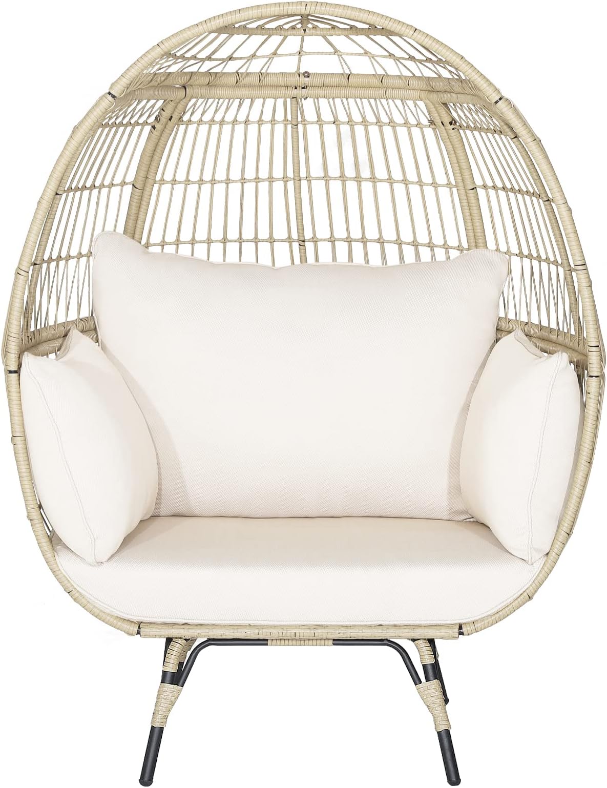 Amazon.com : Giantex Oversized Wicker Egg Chair, Outdoor & Indoor ...