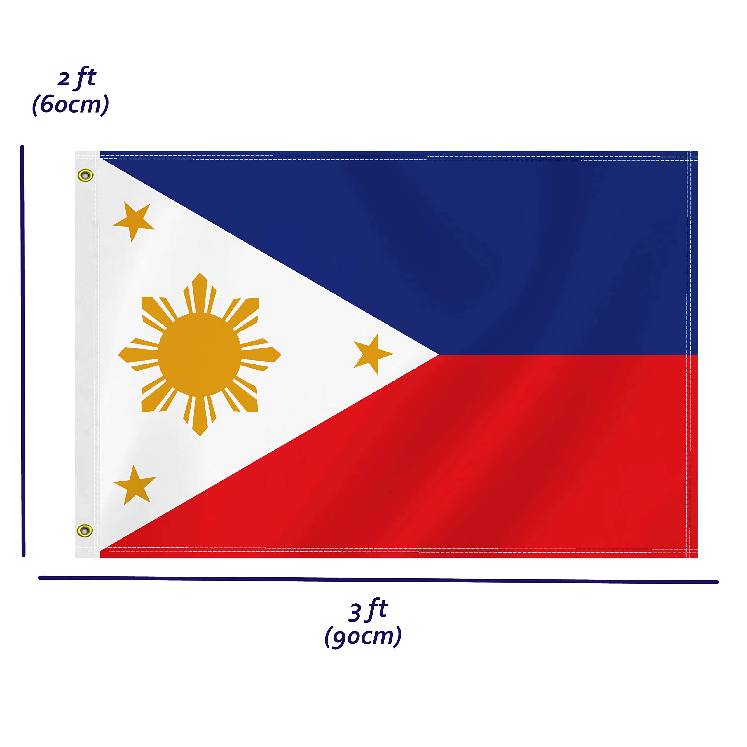 Snapklik.com : 23 FT Philippine Flag, Medium 6090CM 150D Philippines ...