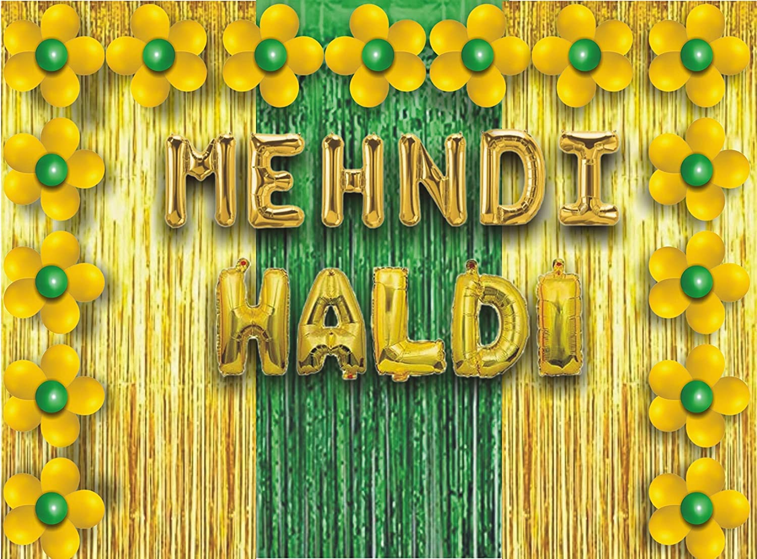 PARTY BREEZE Aluminium Haldi Mehndi Ceremony Decorations Balloons Combo ...
