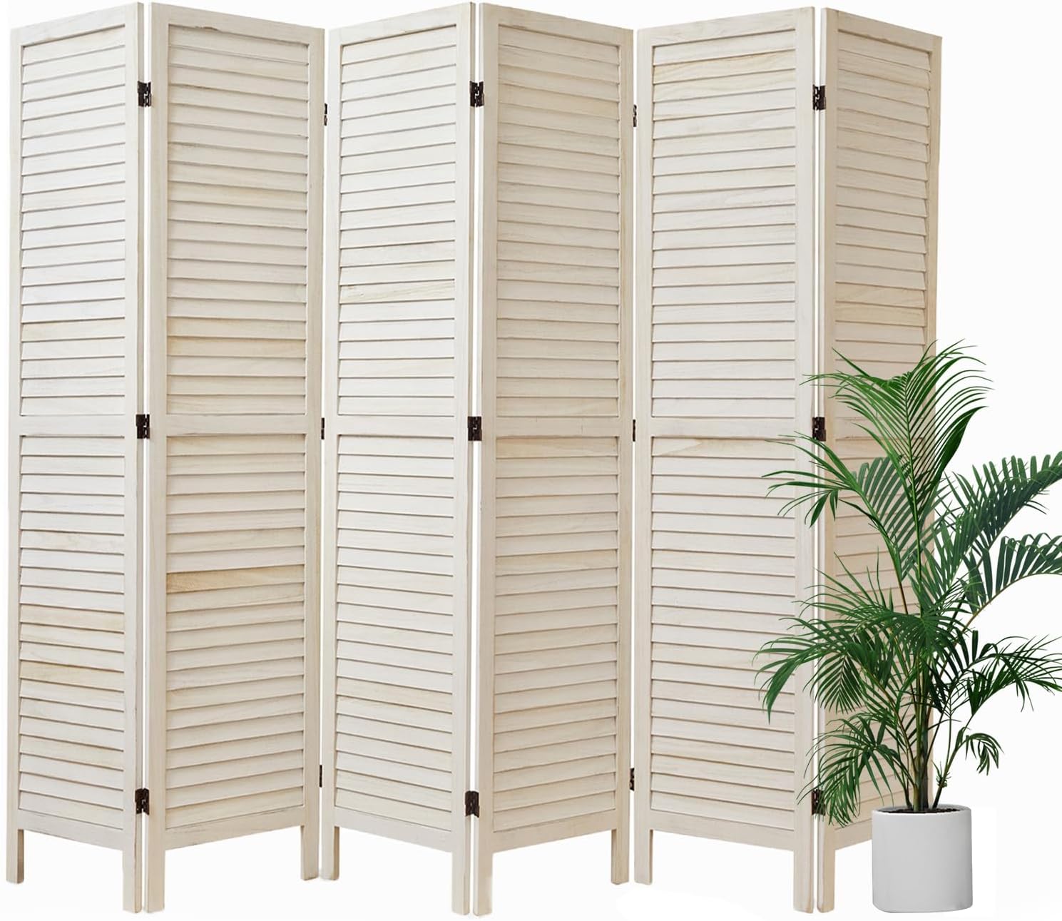 Amazon.com - White Room Divider, Temporary wall with Double Hinges, 5.6 ...
