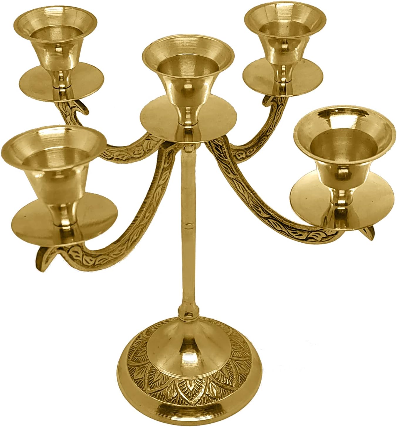 Amazon.com: SATVIK 6 Inch Brass Candelabra Retro 5 Pc Pillar Candle ...