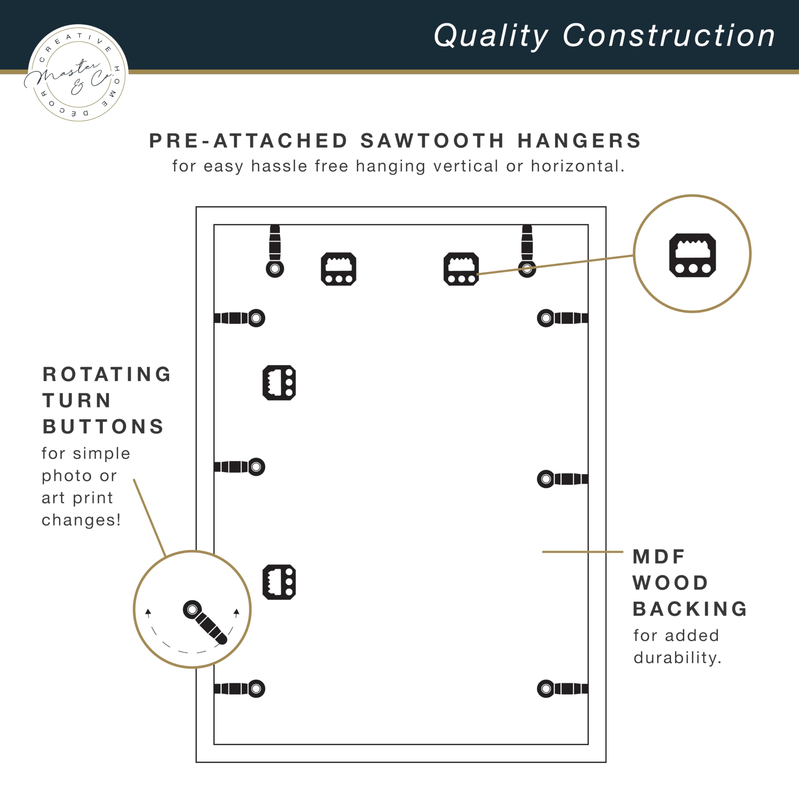 Snapklik.com : MCS Master & Co Foundry Metal 18x24 Poster Frame ...