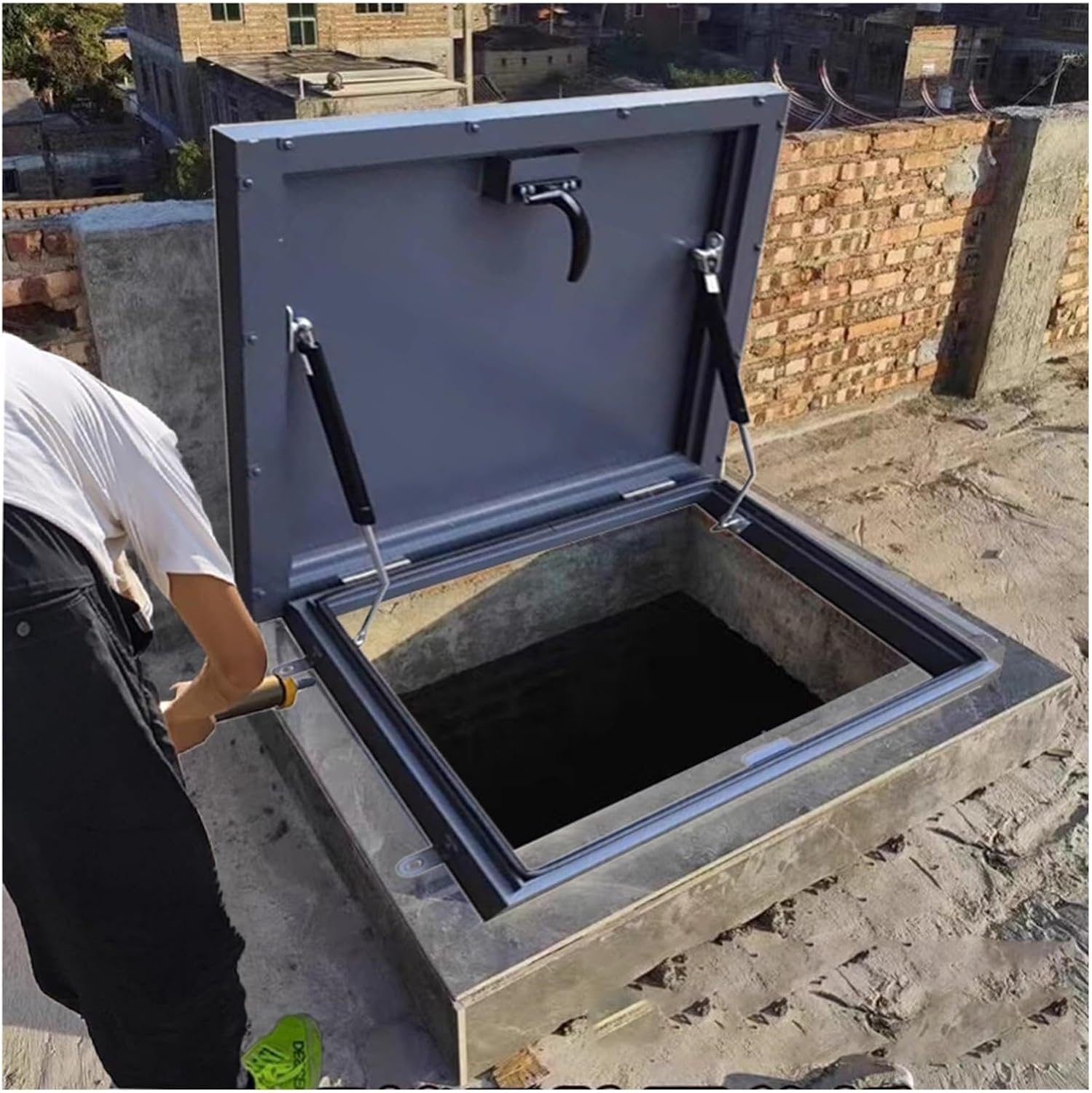 Rainproof Roof Hatch Cover, Galvanized Metal Attic Access, Rubber ...