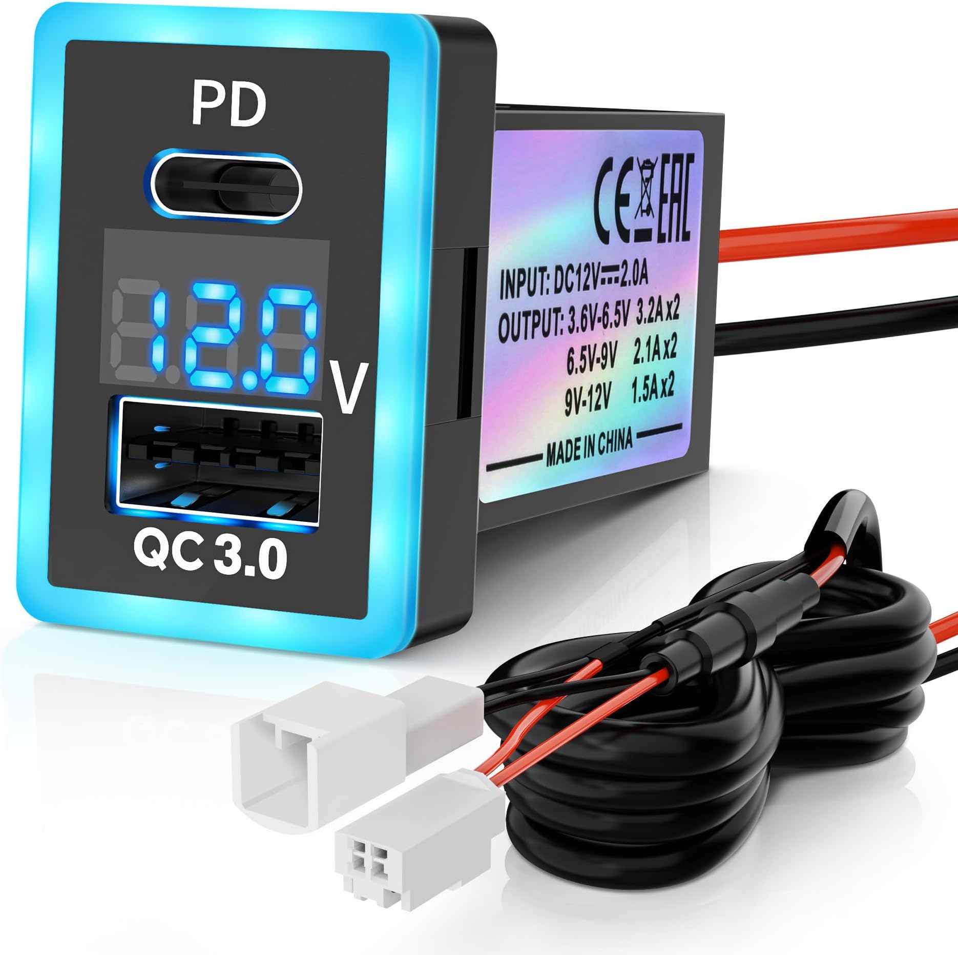 Amazon.com: MNJ Motor PD+QC3.0 Dual USB Car Charger for Toyota, Type C ...