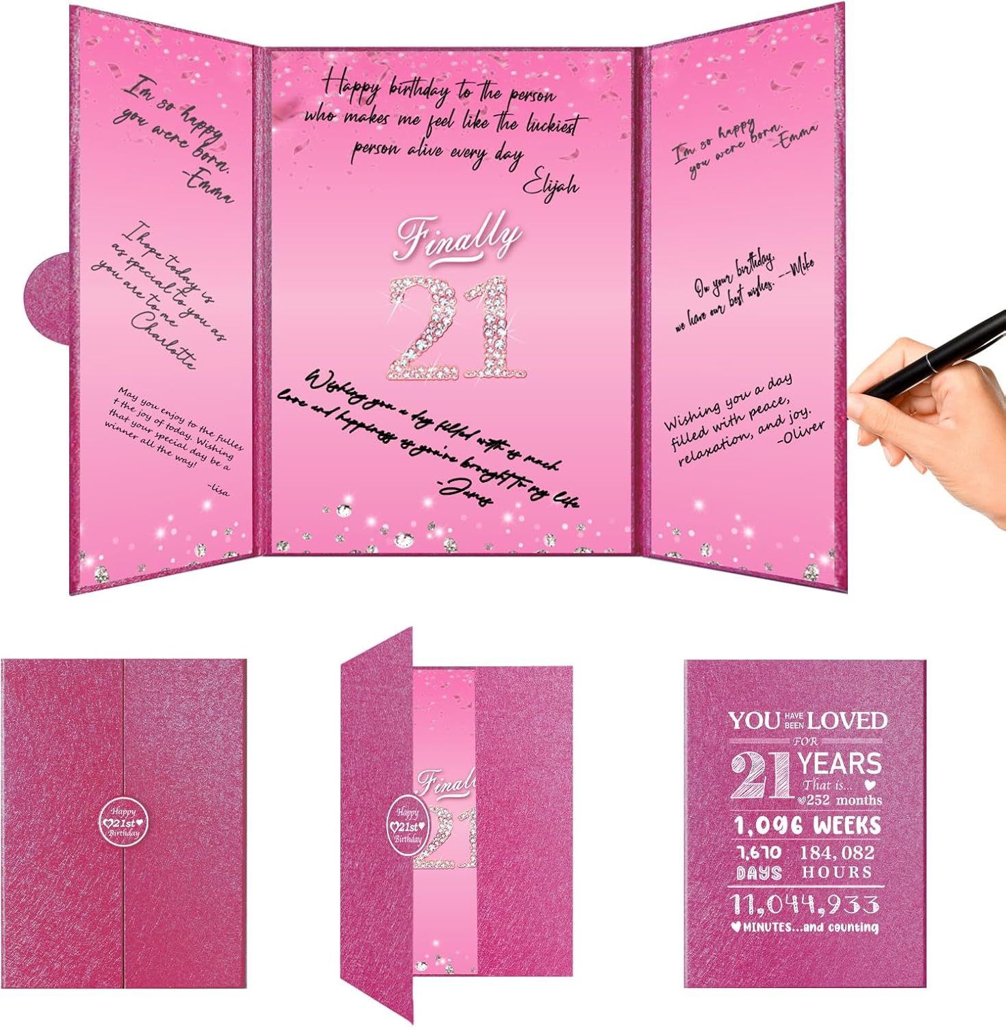 Amazon.com: Crenics Hot Pink 21st Birthday Decorations for Her ...