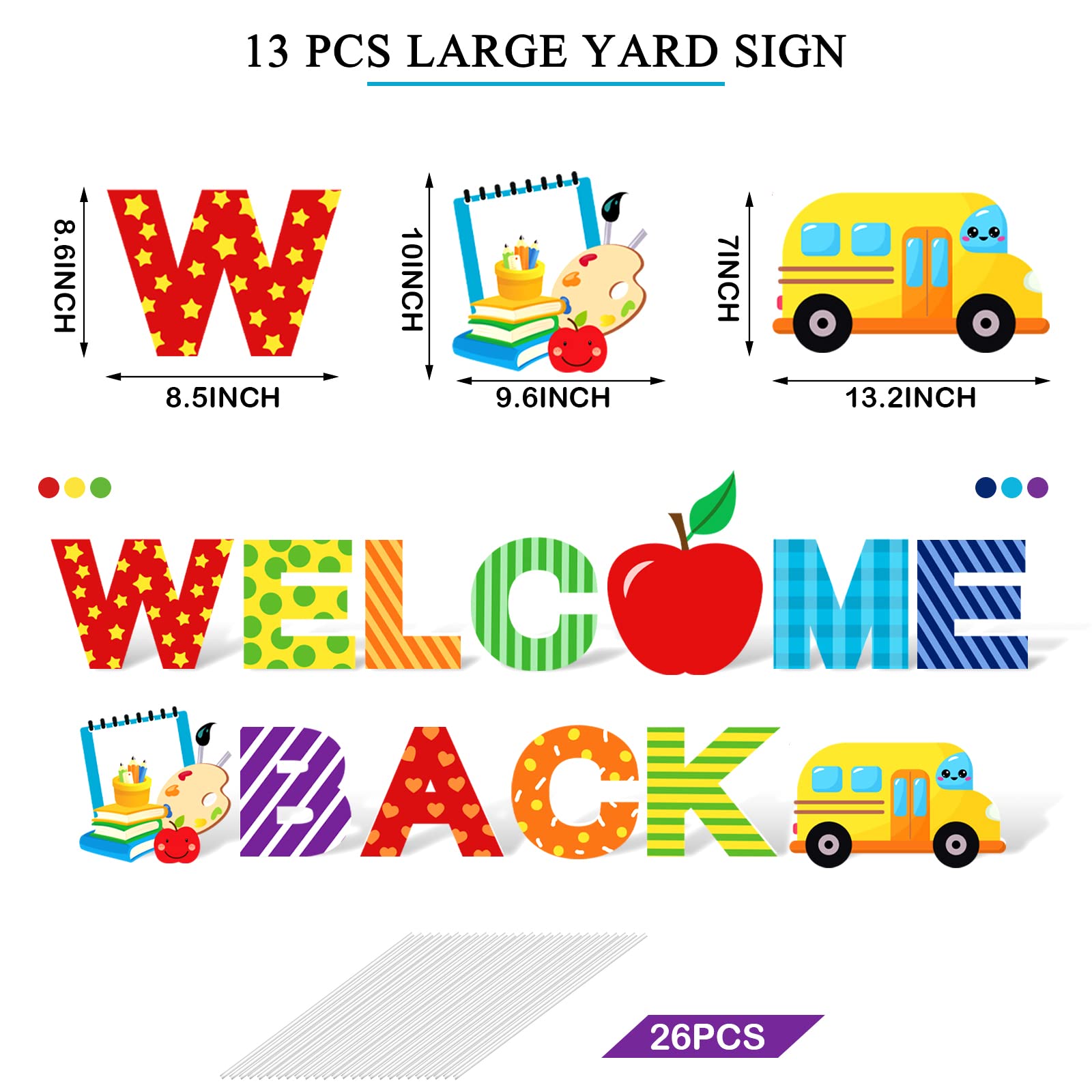 Snapklik.com : Yexiya 13 Pcs Welcome Back To School Yard Signs Lawn ...