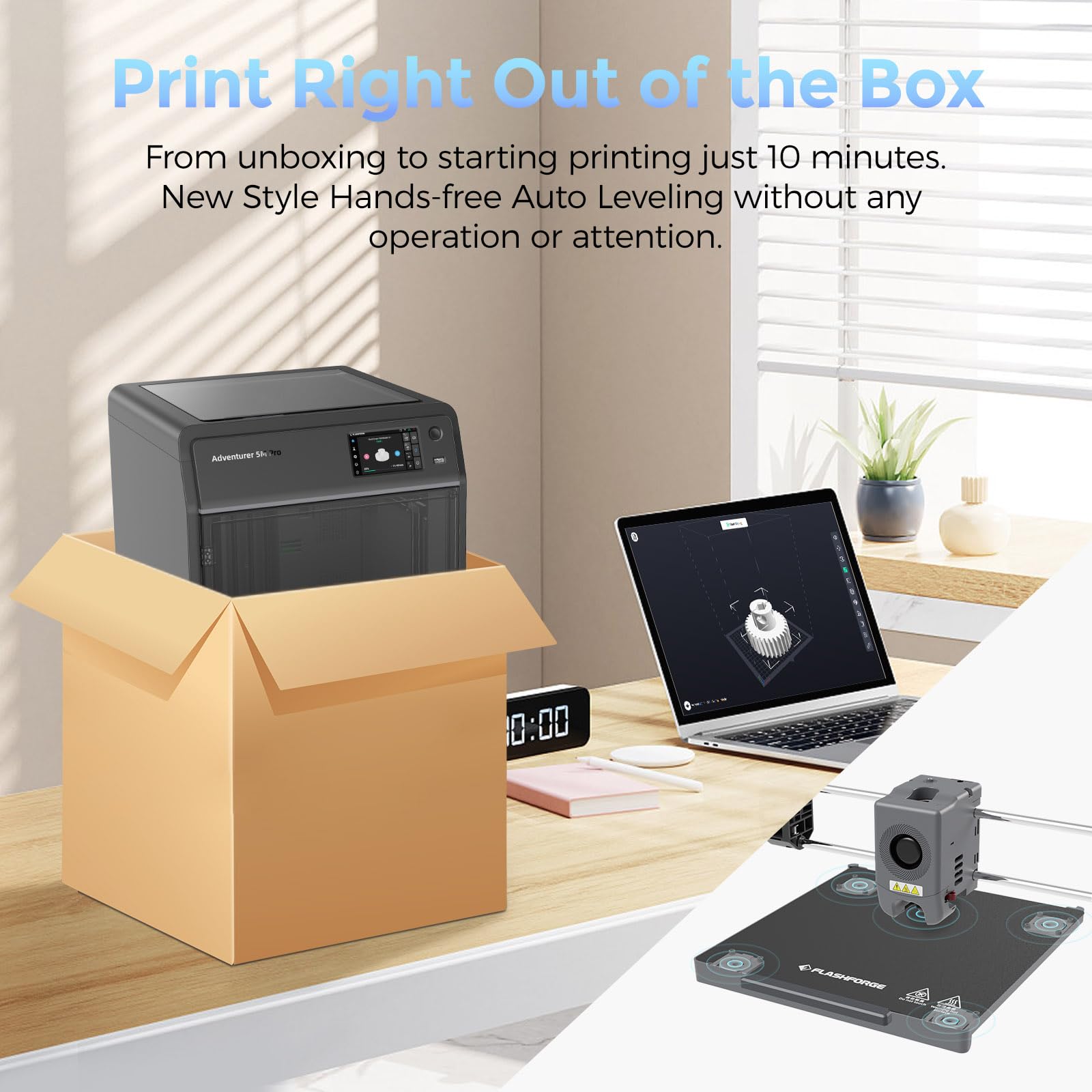 Snapklik.com : FLASHFORGE Adventurer 5M Pro 3D Printer,600mm/s Max High ...