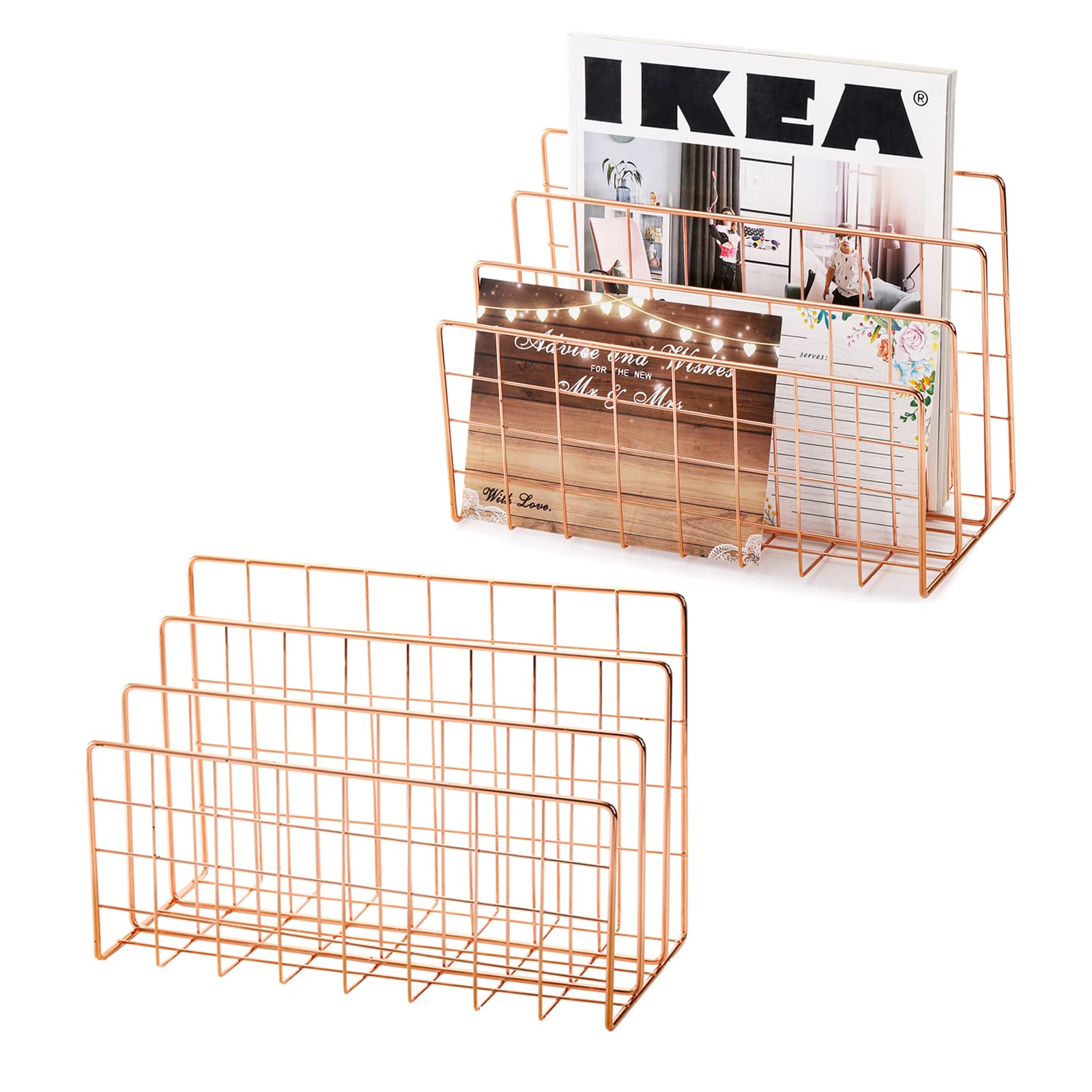 Frcctre 2 Pack Desktop Mail Organizer, 3 Slot Mail Holder File Holder ...