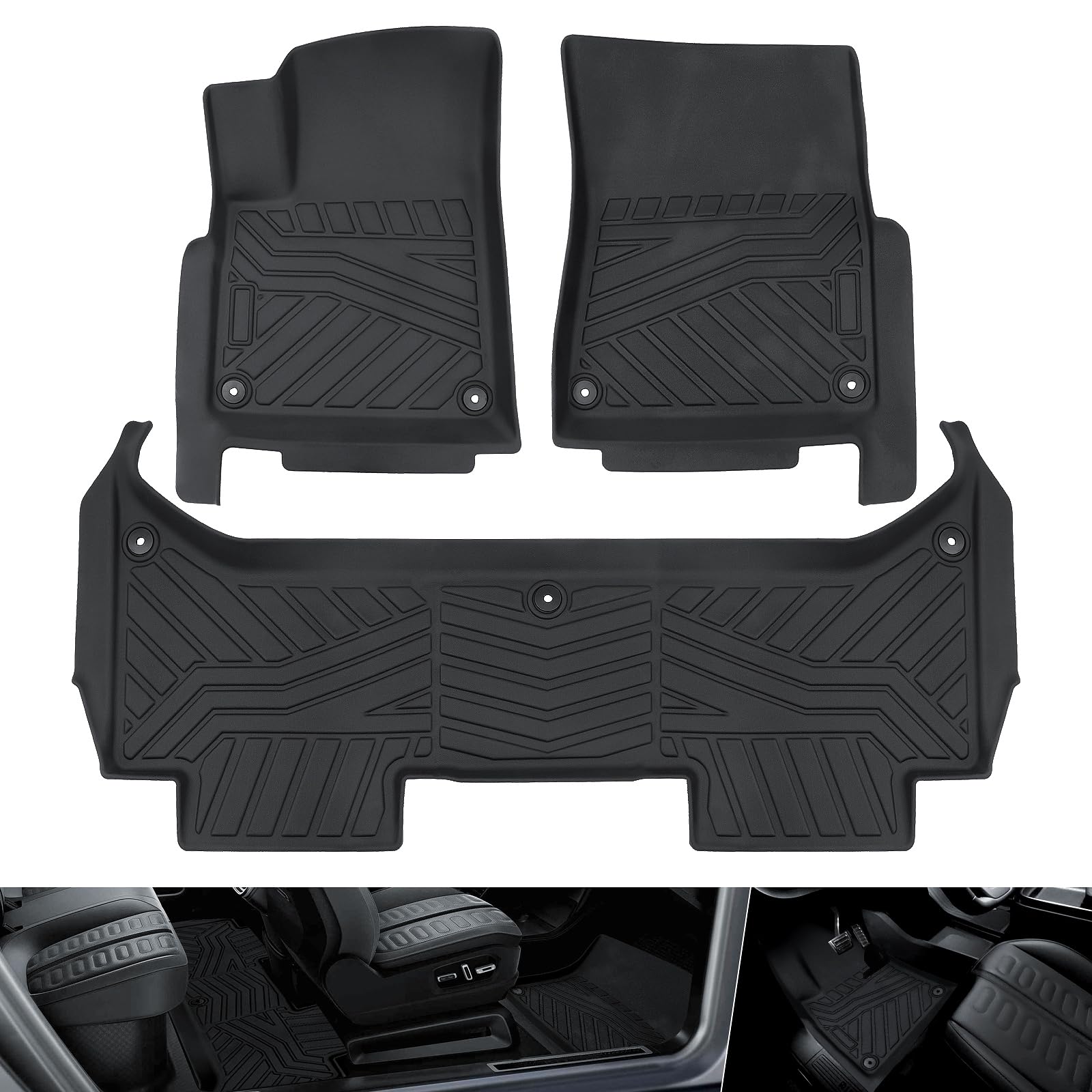 MOFANS Floor Mats Liners Fit for Rivian R1T 2022 2023 Cargo Carpet All Weather Protector Front ...