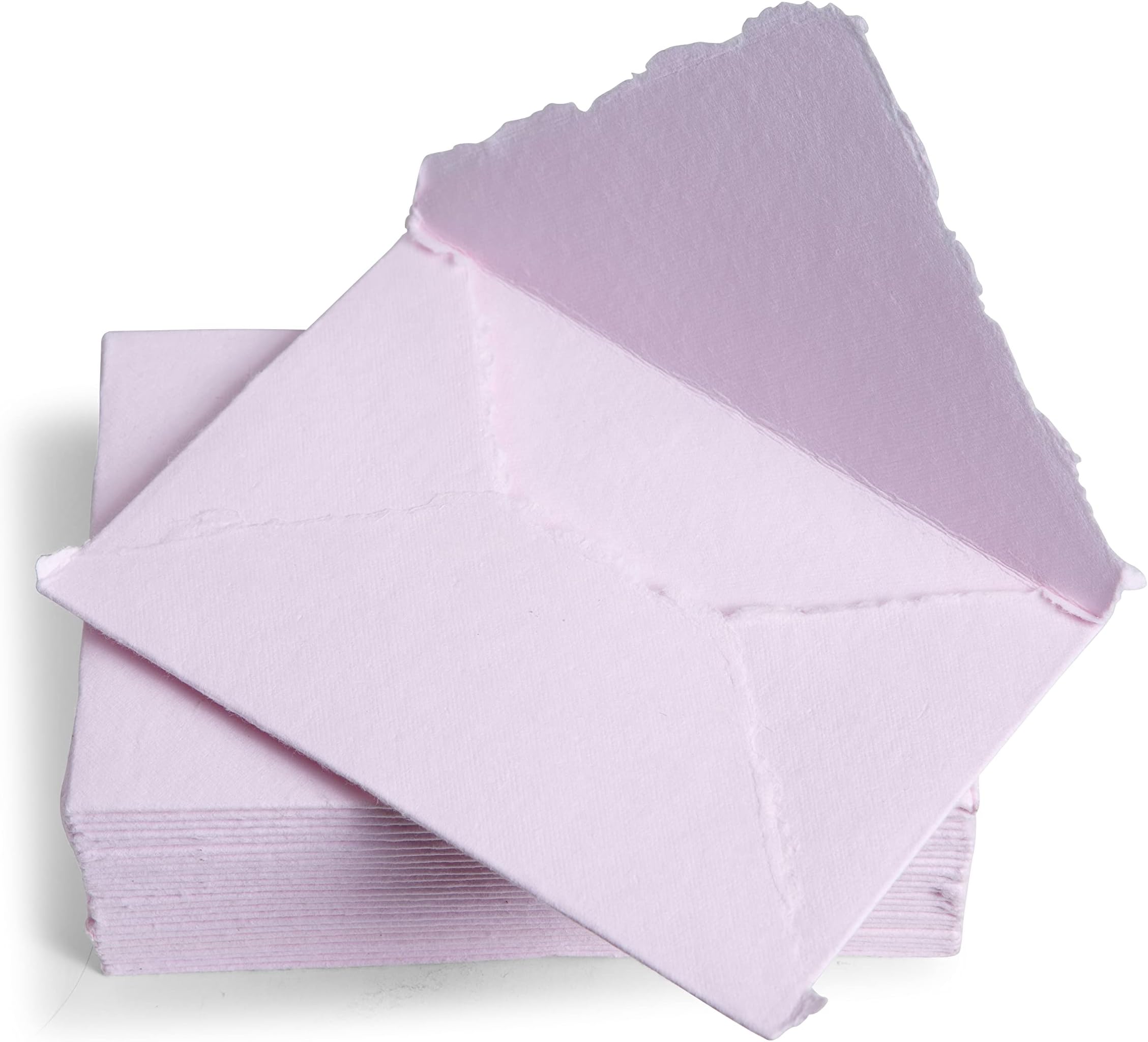 Amazon.com : Wanderings Handmade Pink Deckle Edge Envelope - 4.25x6.25 ...