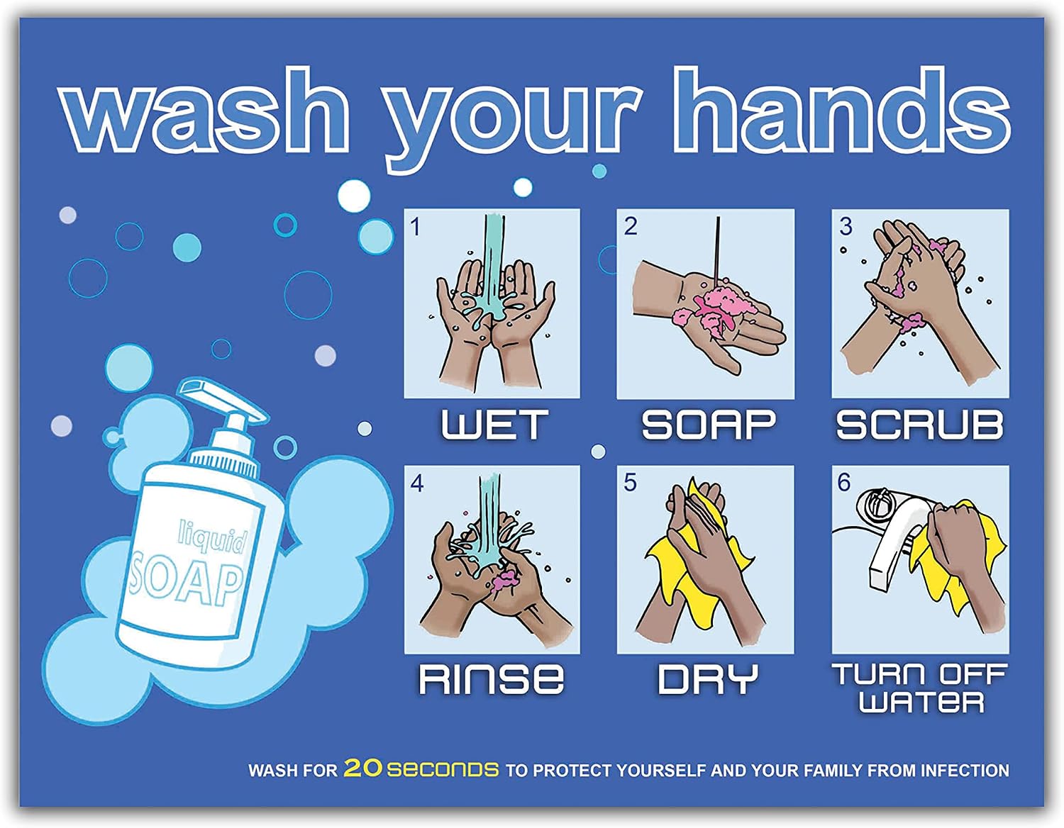 Amazon.com: Hand washing Sign - Sticker - 8.5 inches X 11 inches ...