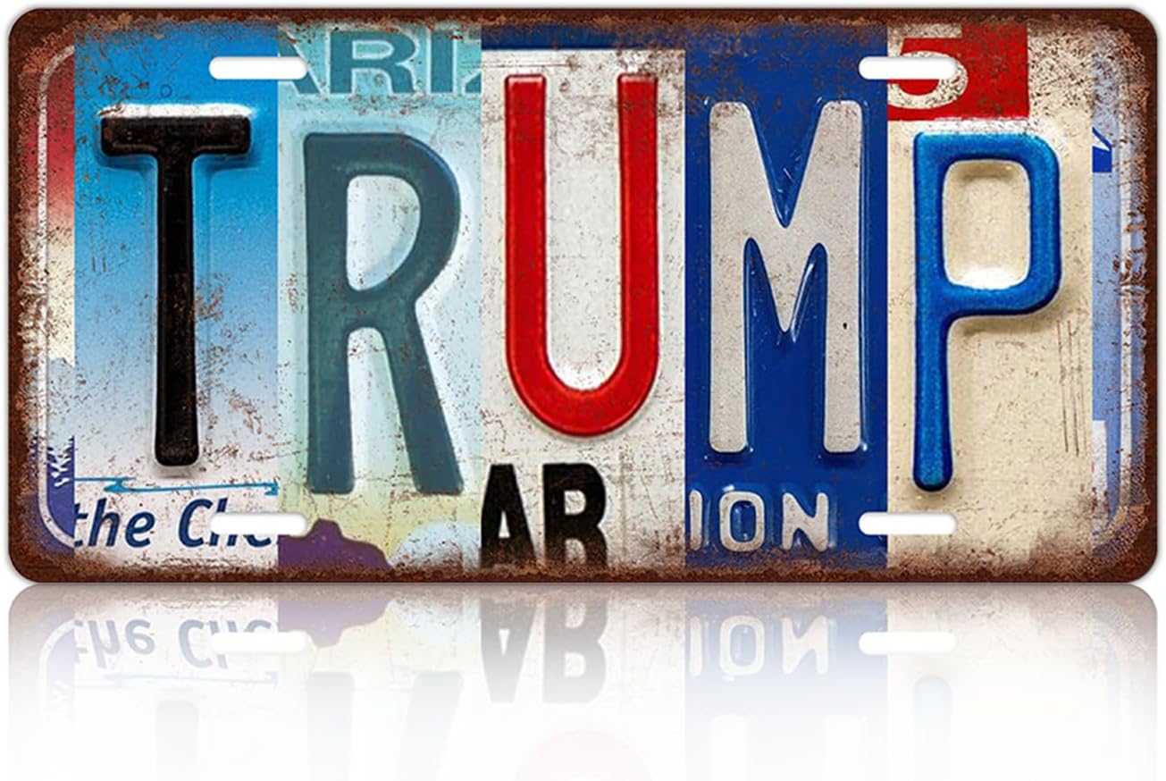 Amazon.com: Vintage Trump License Plate Wall Decor Metal Tin Sign for ...