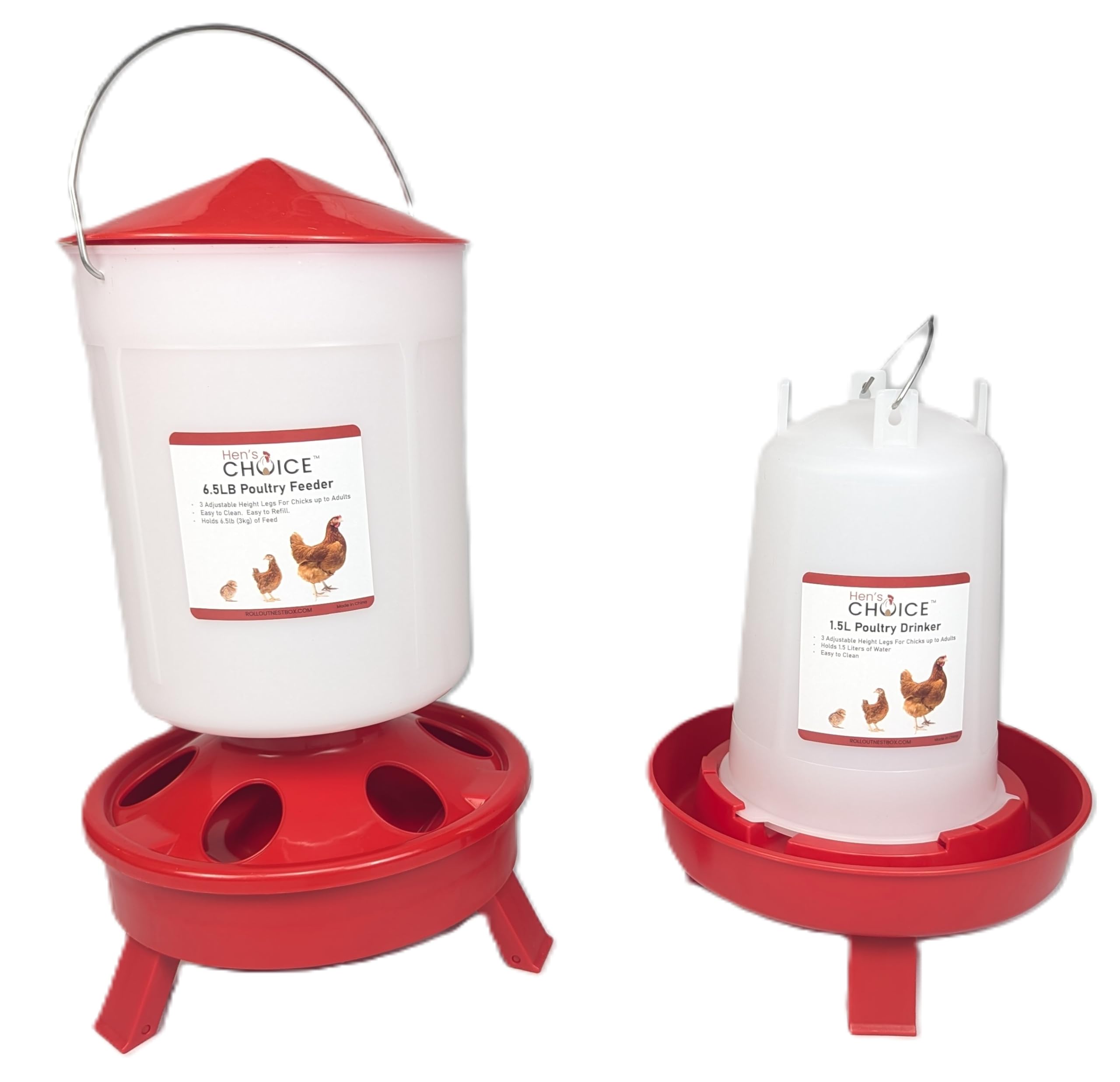 Amazon.com : Hen's Choice™ Chicken Feeder and Waterer Set, 6.5 lb ...
