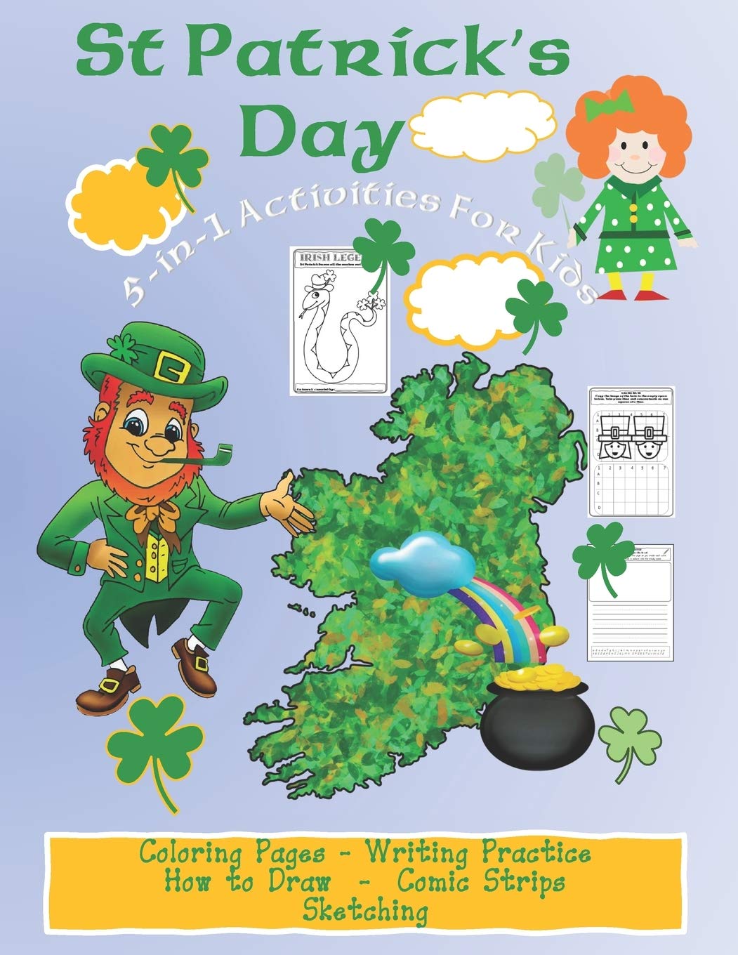 Buy St Patrick's Day 5 in 1 Activities For Kids: Coloring Pages ...