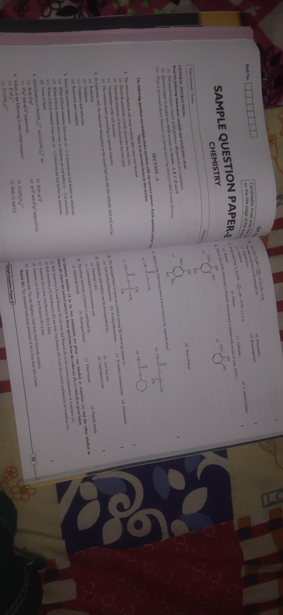 PW CBSE | Class 12 | 15 Sample Question Papers Chemistry for 2025 Exam ...