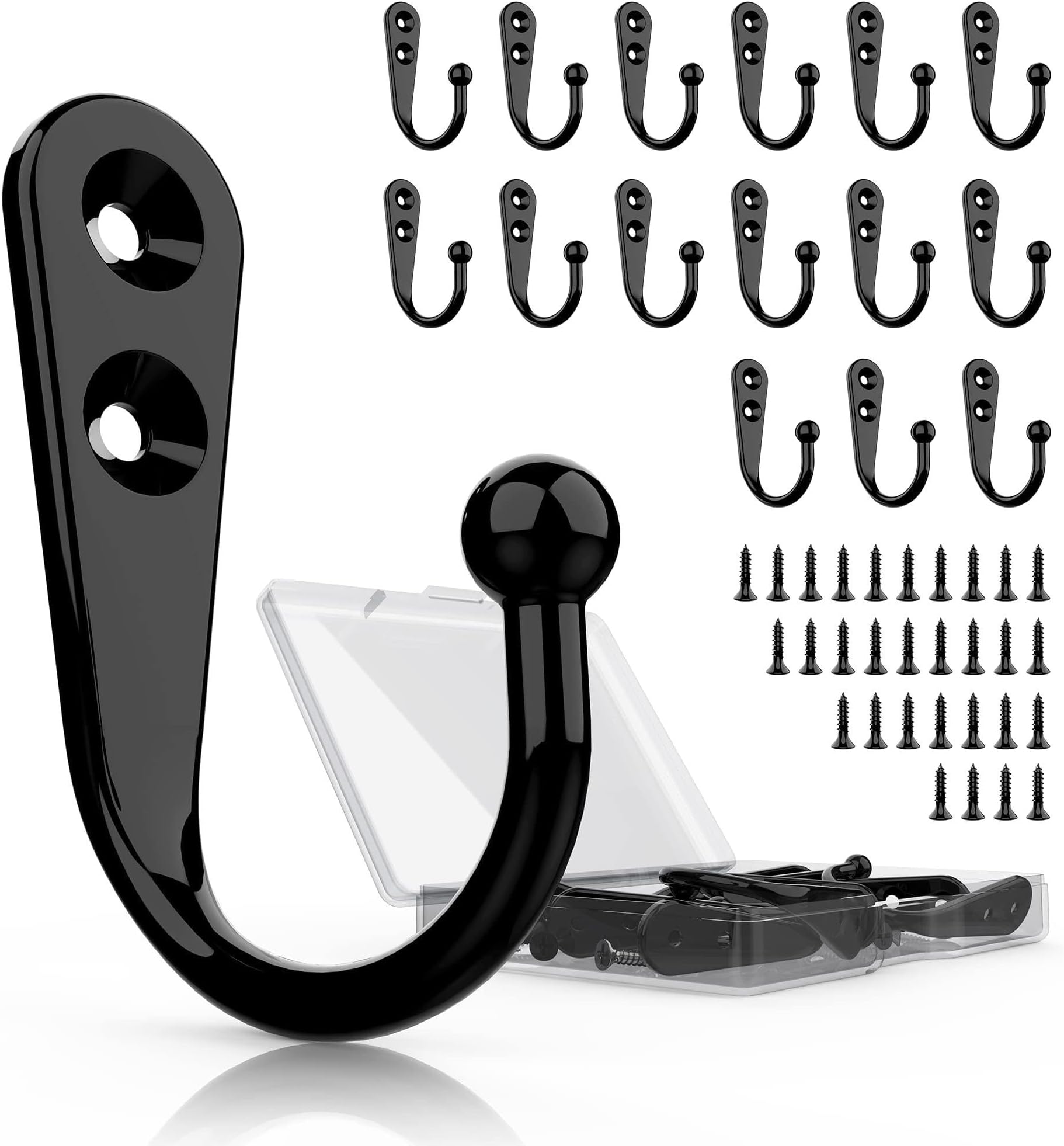 CASADECOR Set of 3 Wall Hooks Hanging Clothes Hat Coat Robe Hangers ...