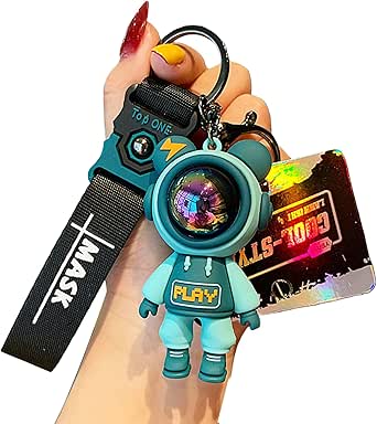 Creative Keychain Cool Robot Bear Keychains Backpack Bag Charm Wristlet ...