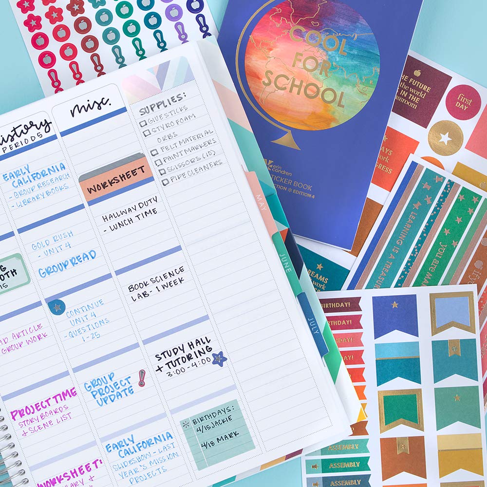 Erin Condren Designer Sticker Book - Too Cool for School, Edition 4 ...