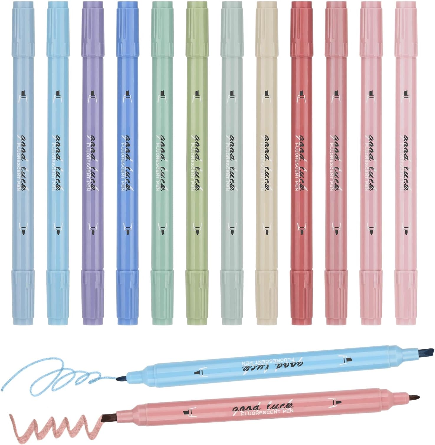 Amazon.com : EooUooIP Dual Tip Highlighter, 12 Pack, Cream Colors ...
