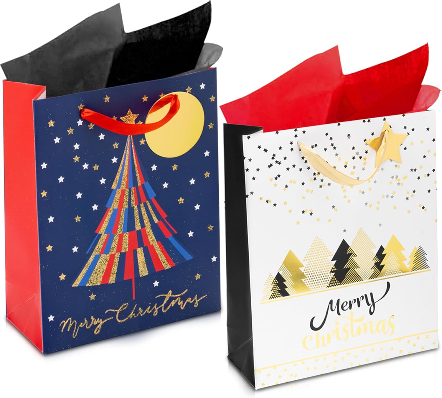 Amazon.com: Christmas Gift Bags - Sturdy Paper Gift Bags with Tissue ...