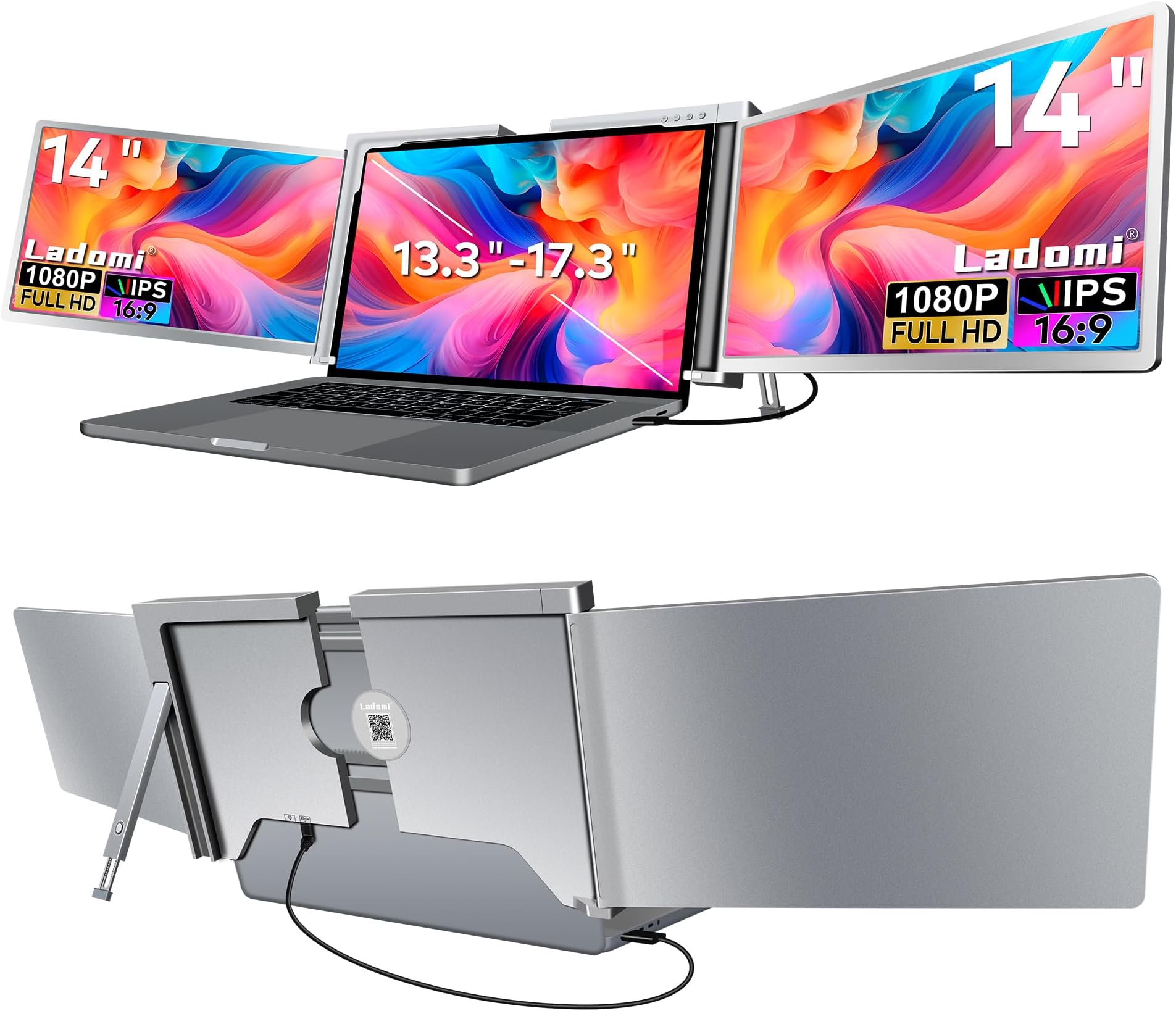 Amazon.com: 14" Laptop Screen Extender [1 Cable Connect ONLY] [M1/M2/M3 ...