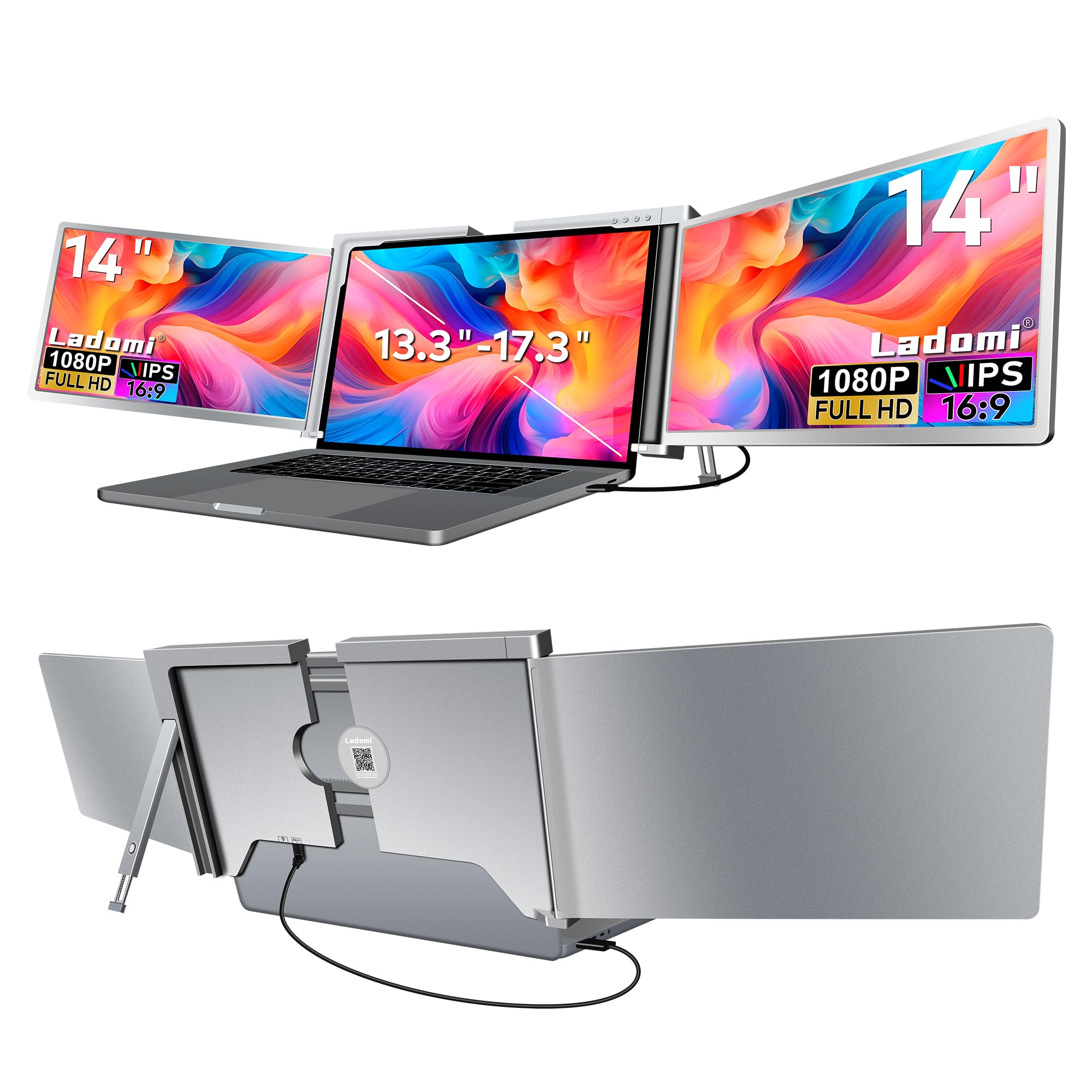 Amazon.com: 14" Laptop Screen Extender [1 Cable Connect ONLY] [M1/M2/M3 ...