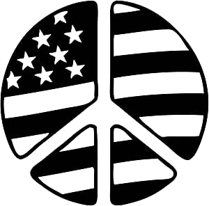 Amazon.com: TDT Printing & Custom Decals Peace American Flag Vinyl ...