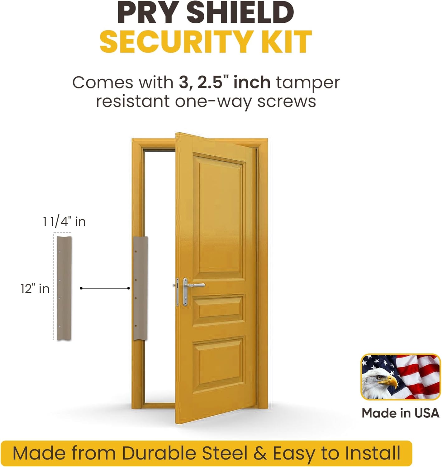 Armadura de puerta de 12″ Pry Shield Accesorio para puerta, níquel ...