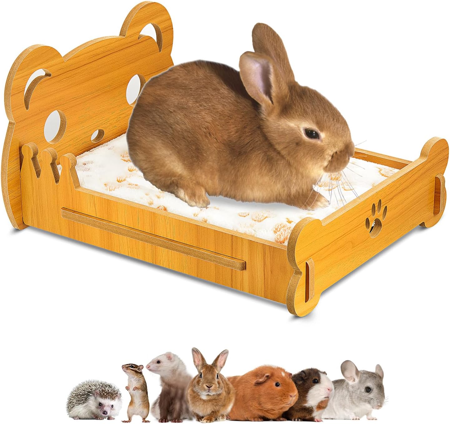 Amazon.com : Jevnd Large Guinea Pig Bed Frame with Mat, Soft Fleece ...