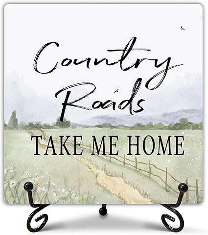 Amazon.com: Farmhouse Home Decor, Country Roads Take Me Home Sign with ...