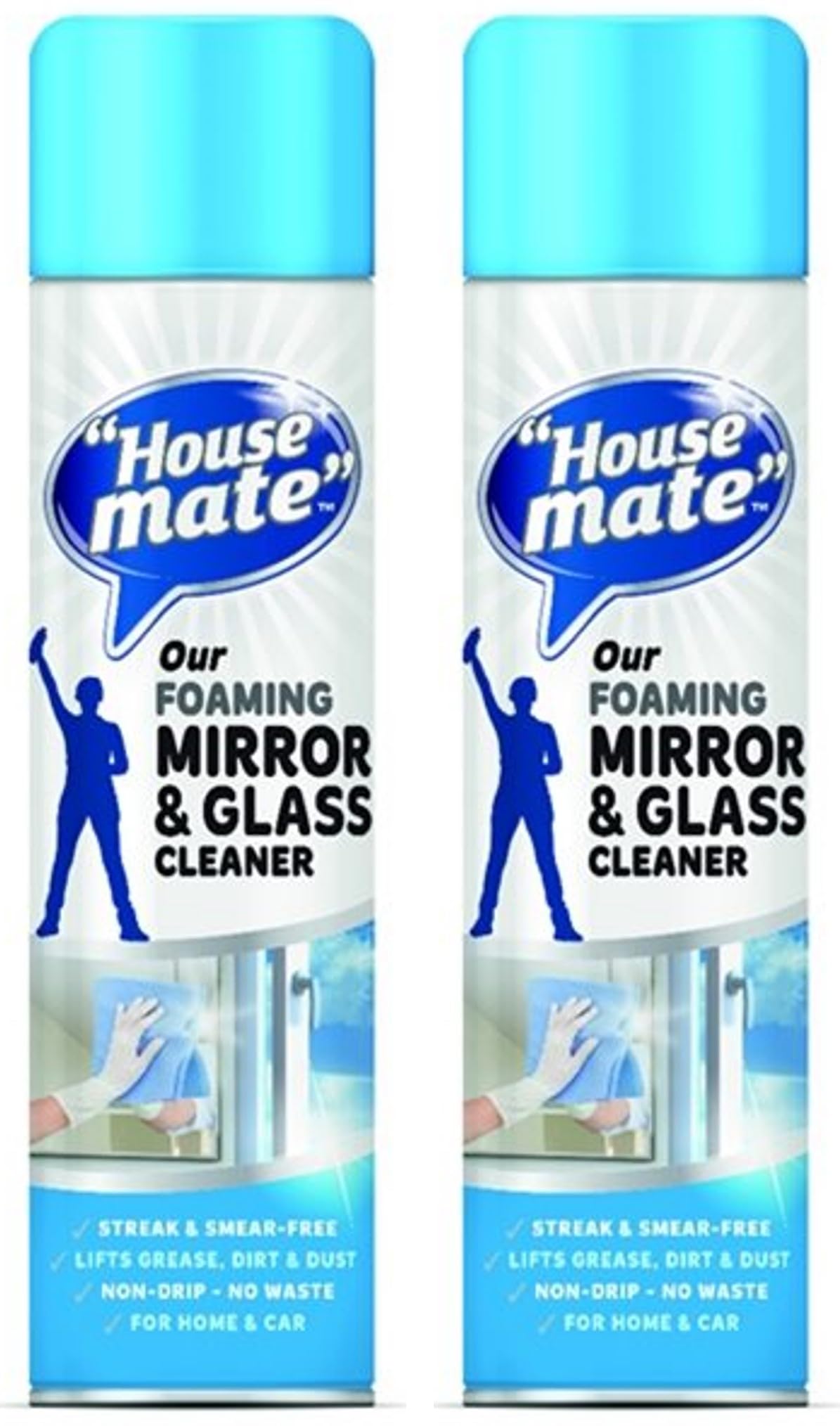 House Mate Foaming Mirror & Glass Cleaner 400ml 2 pack : Amazon.co.uk ...