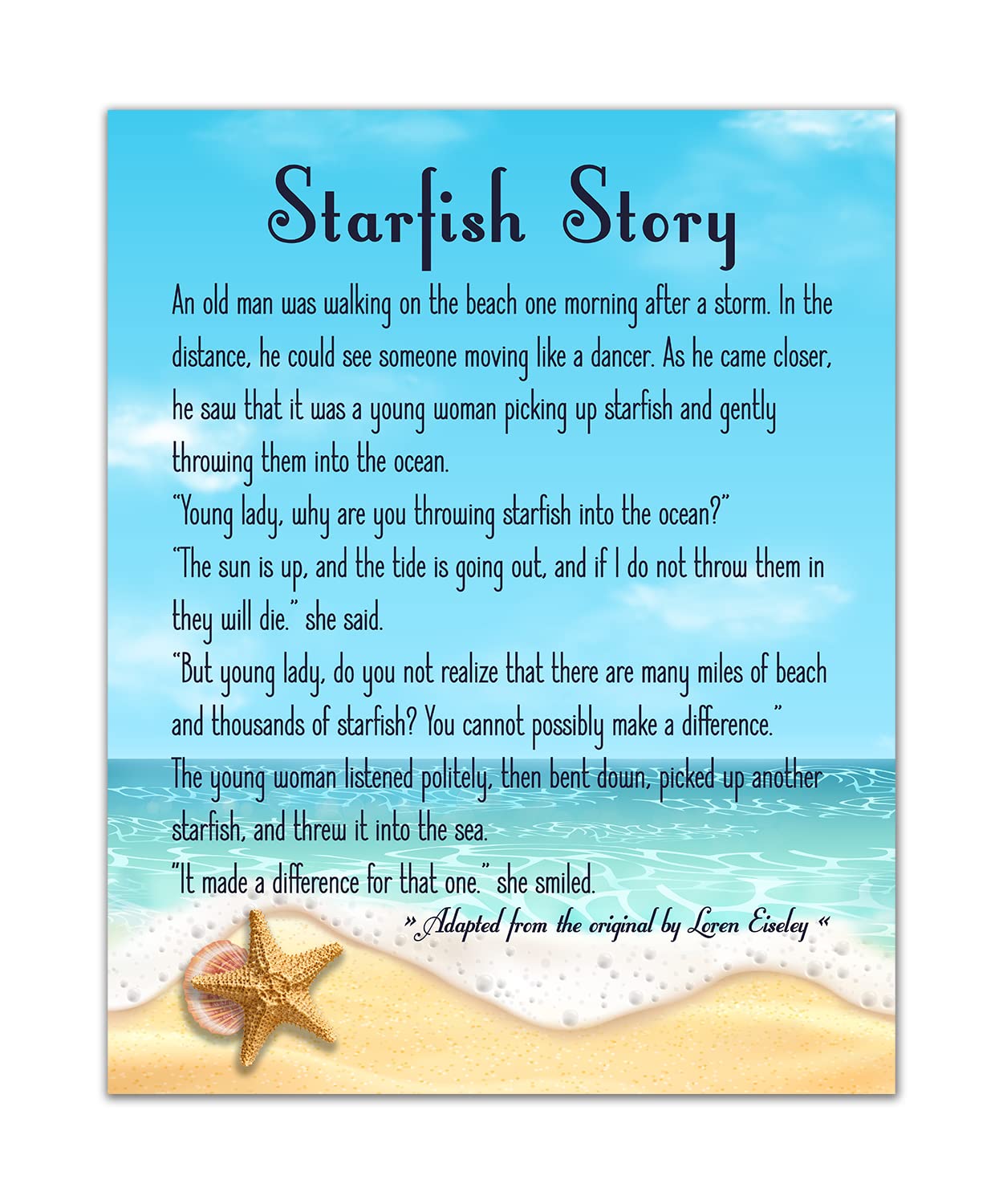 The Starfish Story Poster Large 16x20" - UNFRAMED; The Star Thrower ...