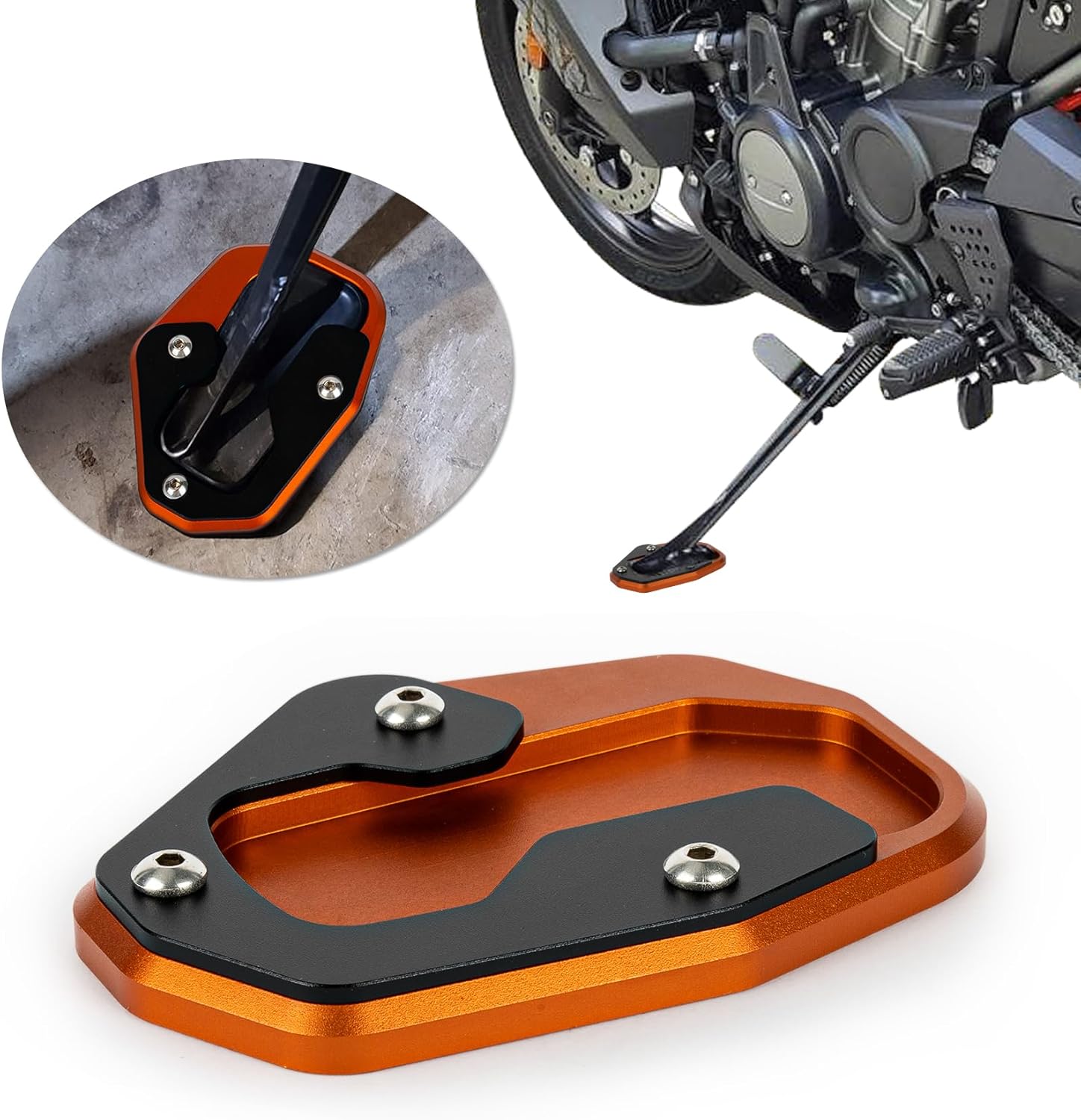 Amazon.com: PSLER Motorcycle Kickstand Extension Pad Plate Support ...