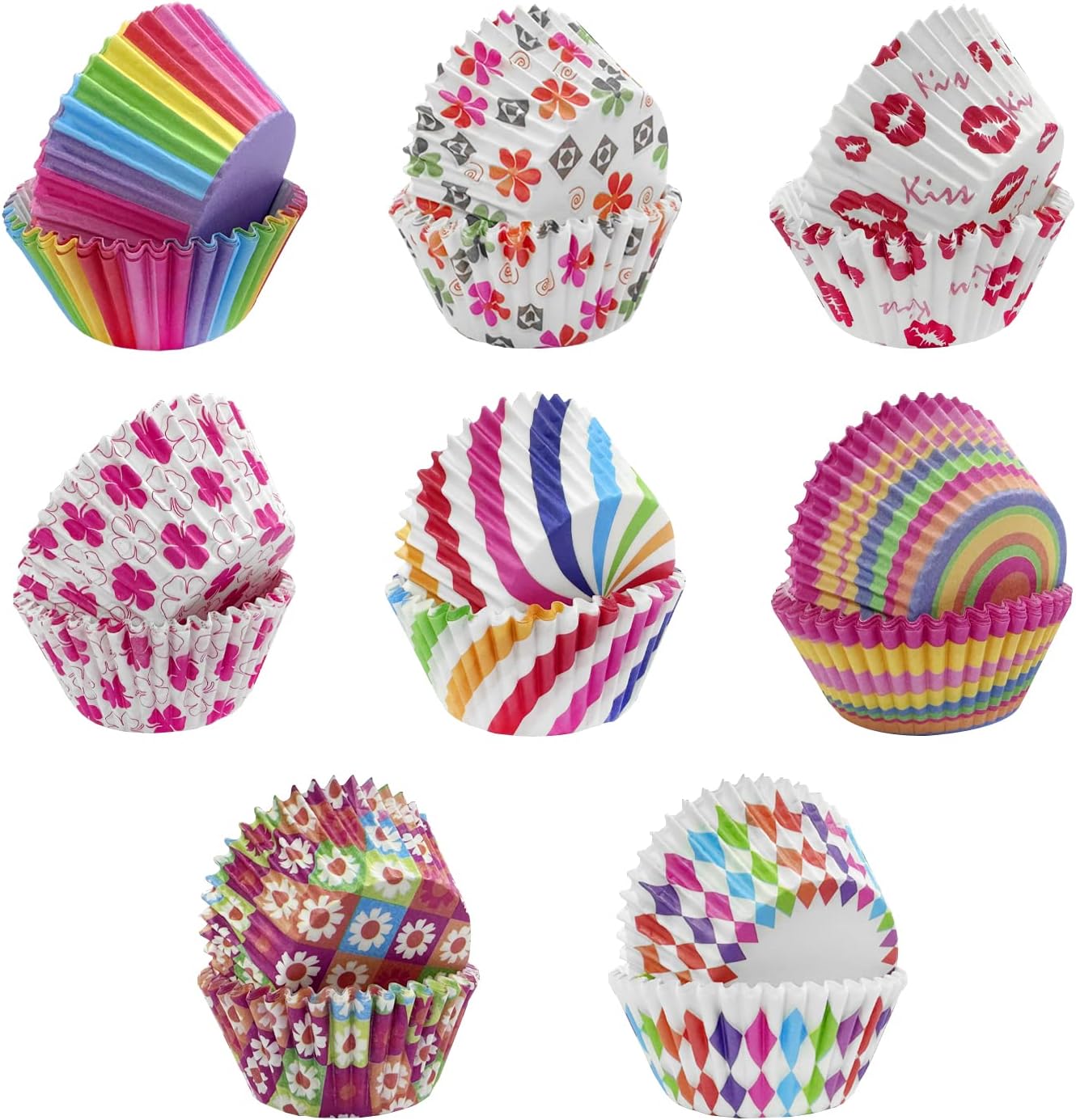 200 Colorful Muffin Cases Cupcake Moulds Cake Baking Cups Mini Baking ...