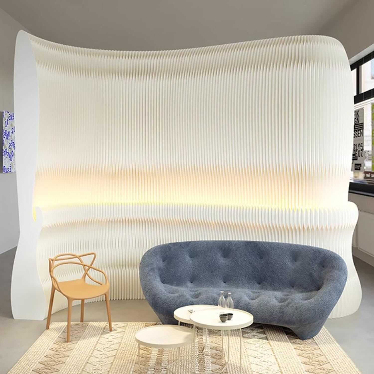 GUAWJRZDP Paper Room Divider, Paper Retractable Room Divider, Portable ...