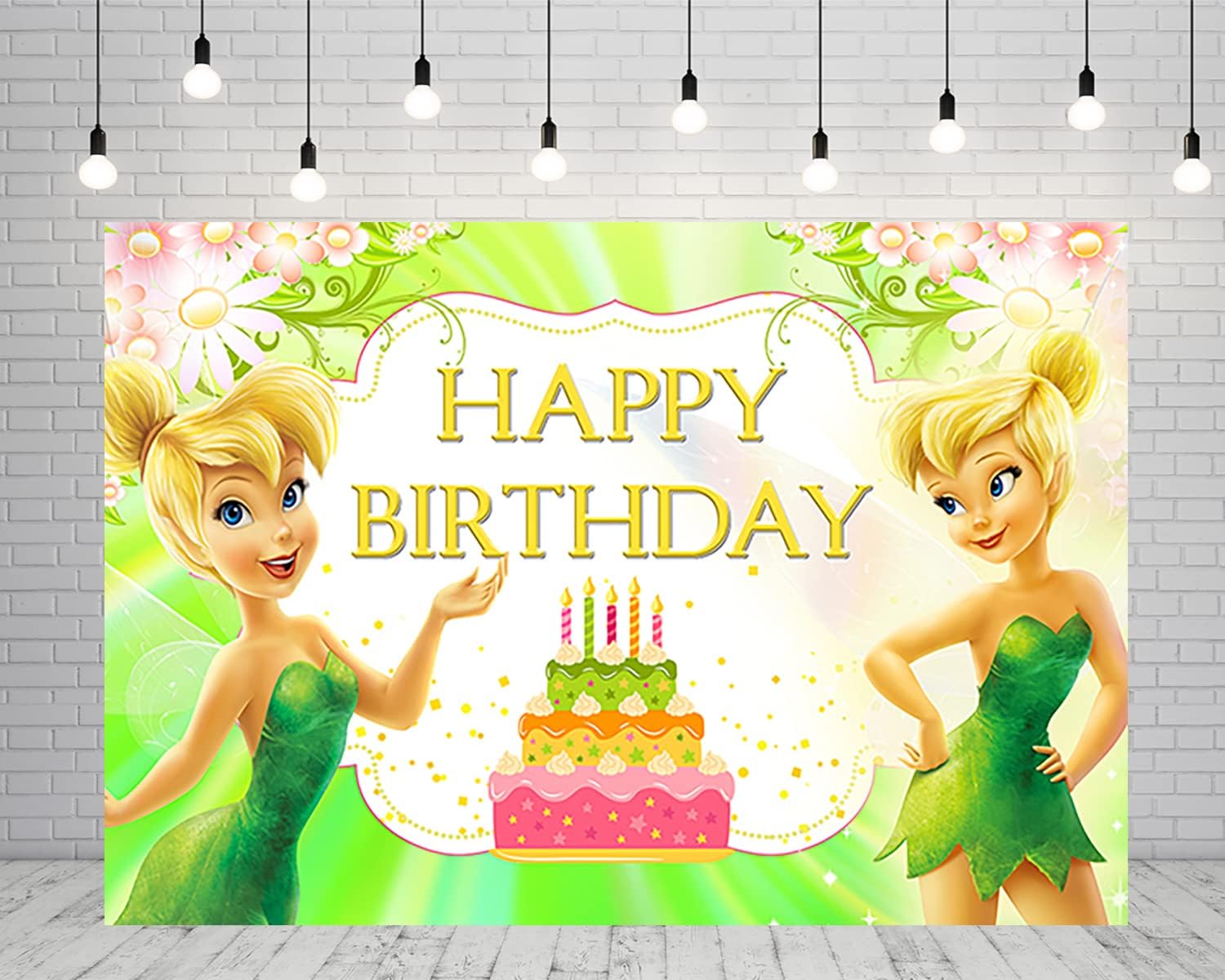 Amazon.com : Tinkerbell Backdrop for Birthday Party Supplies 5x3ft ...