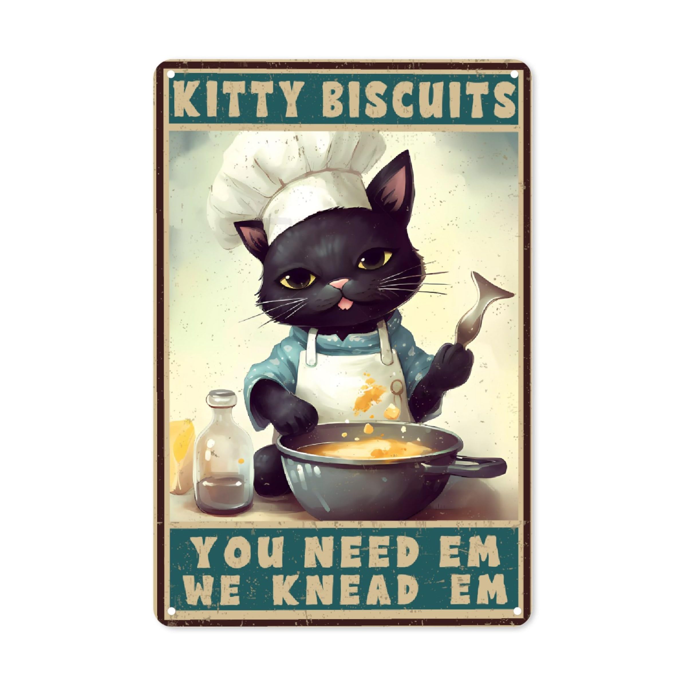Amazon.com : Cat Poster 8 X 12 Inches Aluminum Metal Sign, Kitty ...